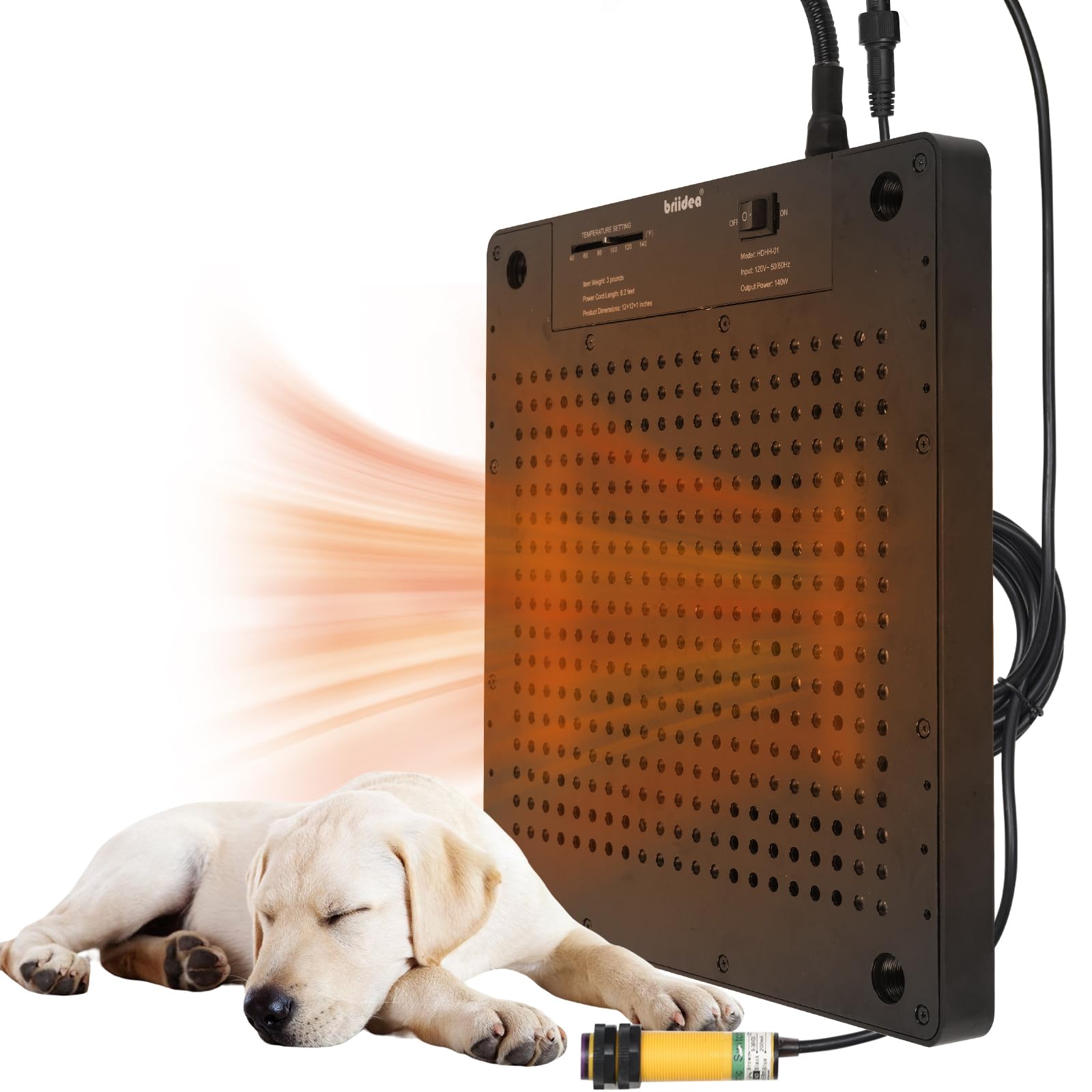 Amazon.com: Briidea 140W Dog House Heater with Infrared Sensor, Heater ...