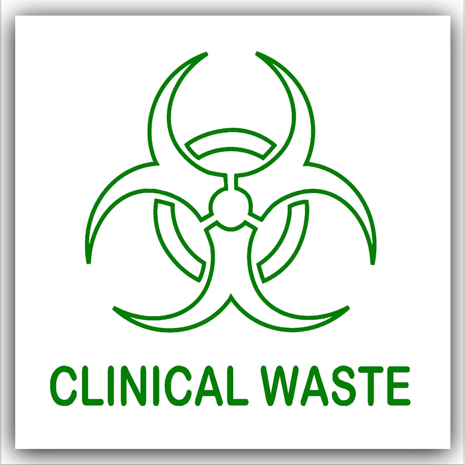 1 x Clinical Waste-with Biohazard Symbol-Self Adhesive Sticker-Recycle ...