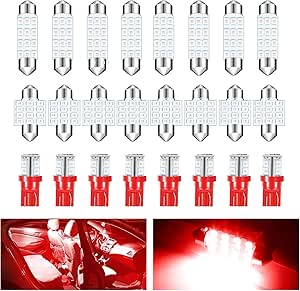 Amazon.com: getfay 24 PCS Car T10 31mm 42mm LED Combination Set, 12V 5050SMD Wide-angle ...
