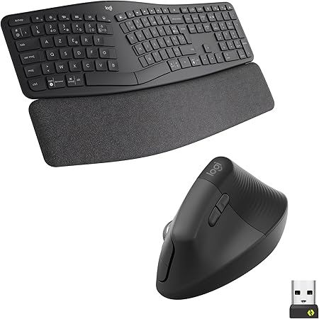 Logitech Ergo K860 Clavier sans Fil en 2 Parties, Repose-Poignets ...