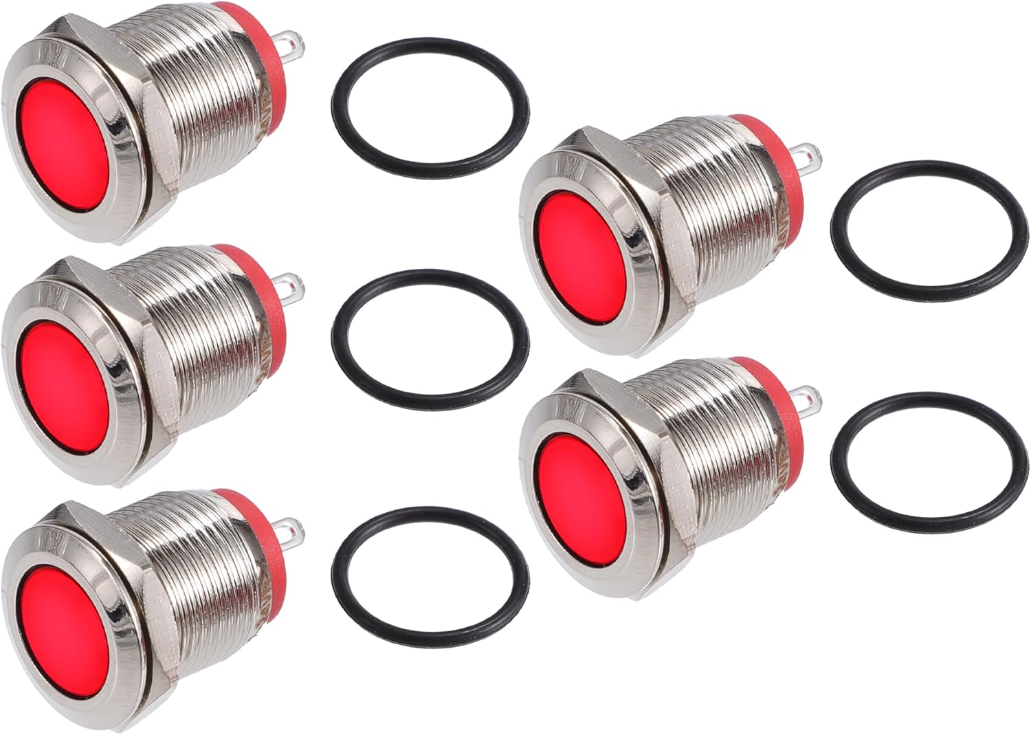 Amazon.com: X AUTOHAUX 5 Pcs LED Indicator Light 12mm 12V AC DC Metal ...