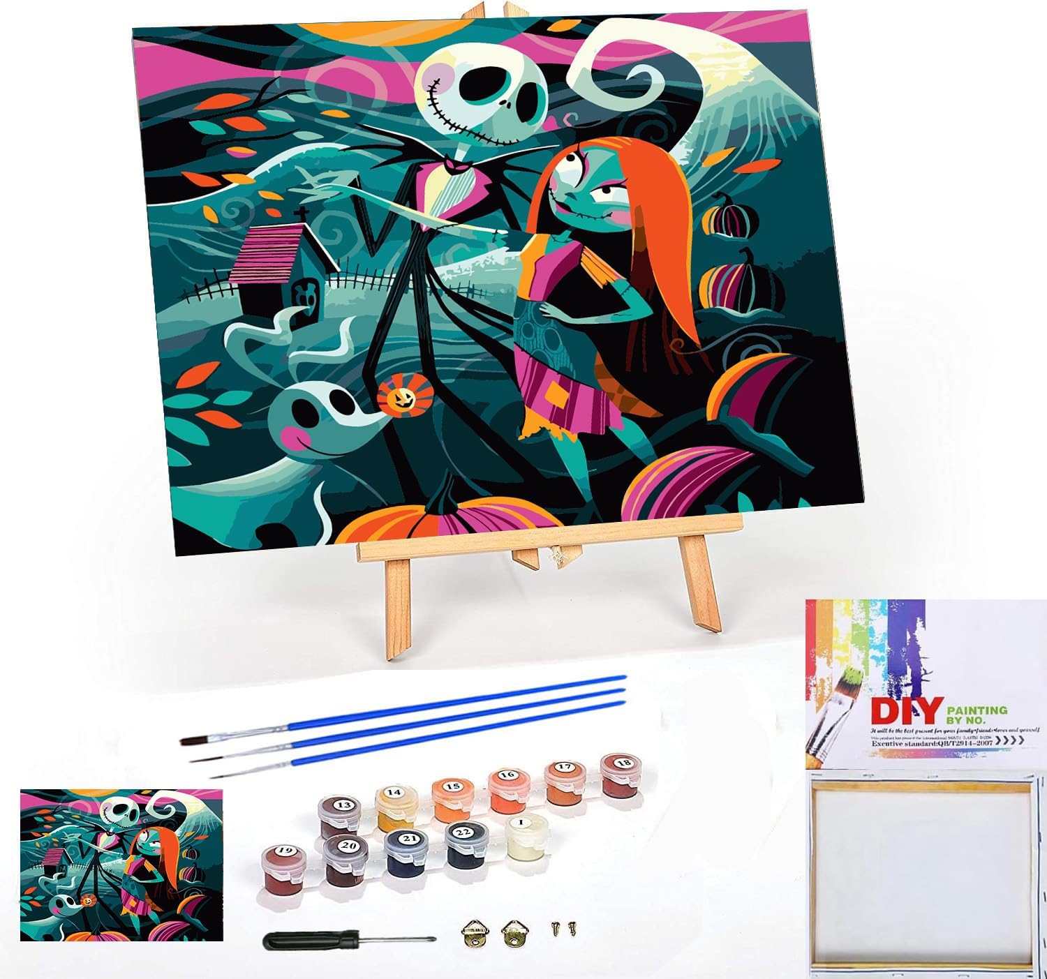 Amazon.com: Jack Sally Paint by Numbers Kits for Adults, Halloween ...