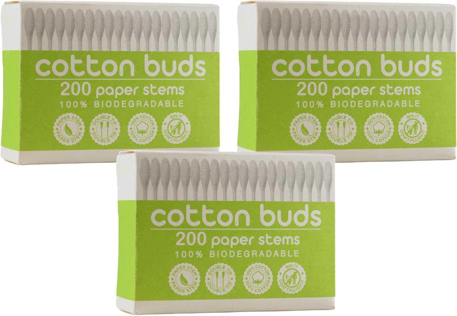 600 Pieces - CS Beauty Biodegradable Cotton Buds with Paper Stems, (3 ...