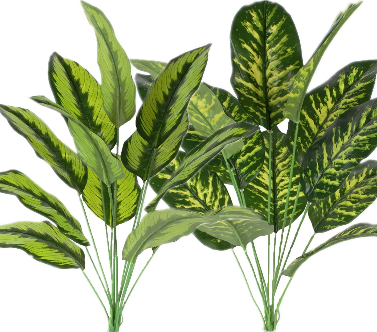 Amazon.com: COTSEN Artificial Plants 2 Pcs Artificial Alocasia Plants ...