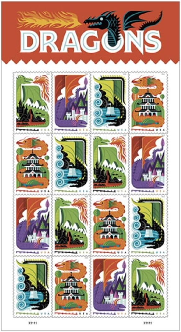 Amazon.com: Dragons - 2018 USPS Forever First Class Postage Stamp ...