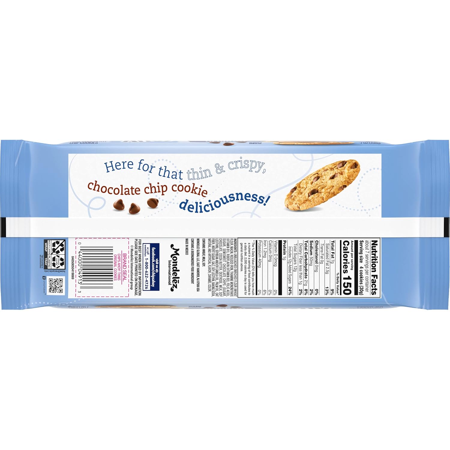Chips Ahoy! Thins Original Chocolate Chip Cookies, 7 oz – Yaxa Colombia