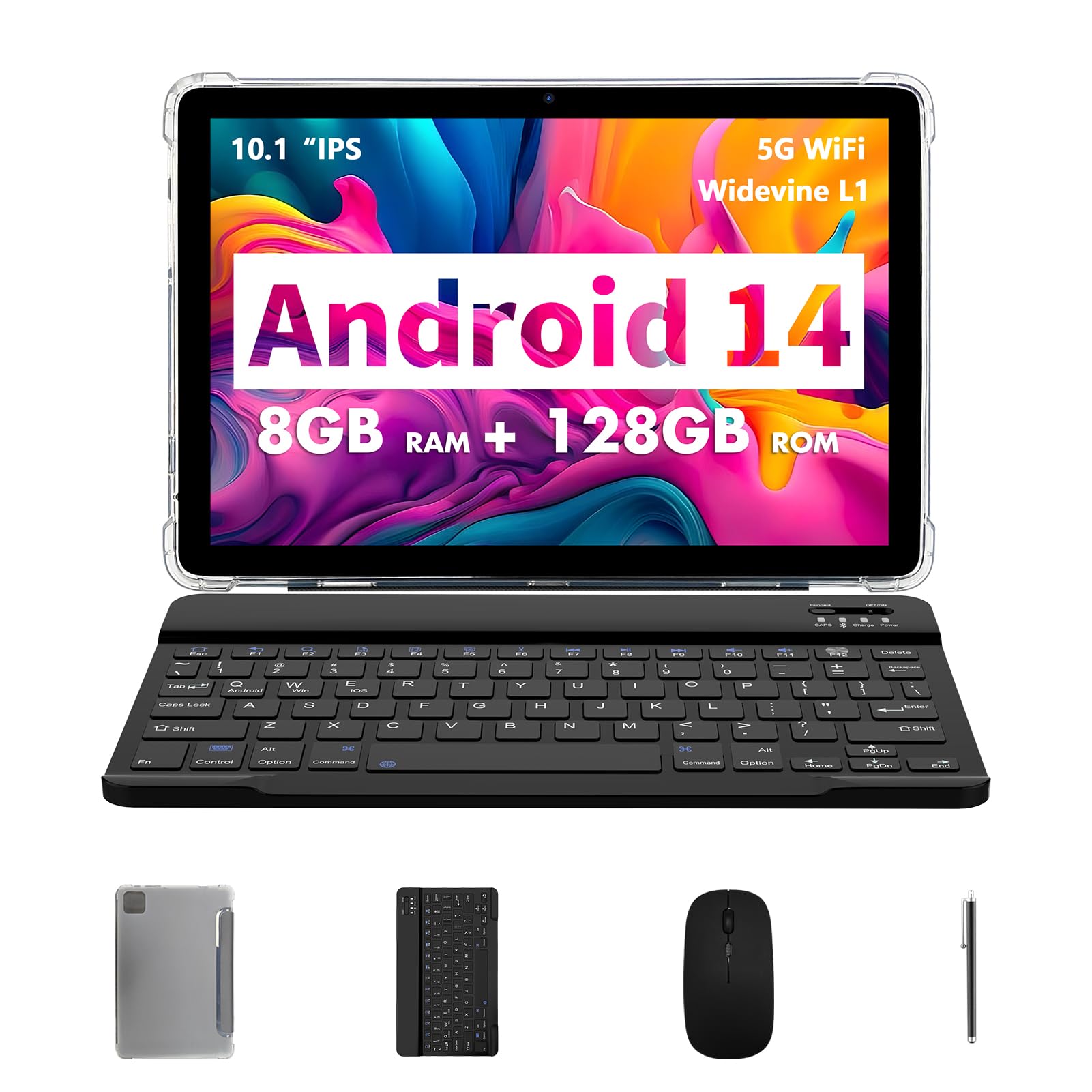 VASOUN 10 inch Tablet Android 14,Octa Core 2.0 GHz,8GB RAM+128GB ROM ...