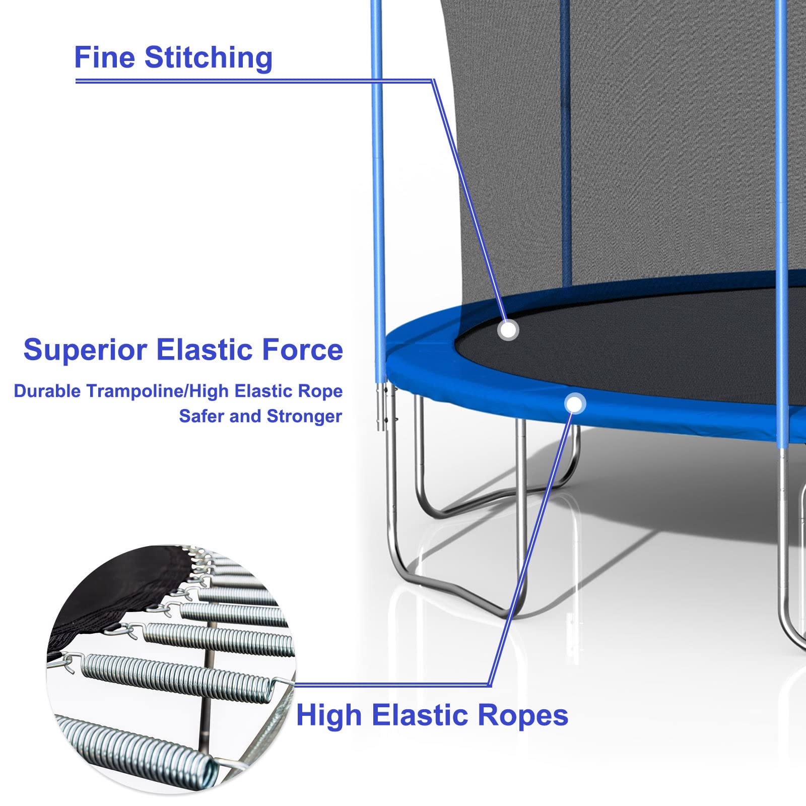 Tulib 1500 LBS 16FT Trampoline for Adults & Kids, Outdoor Trampolines ...
