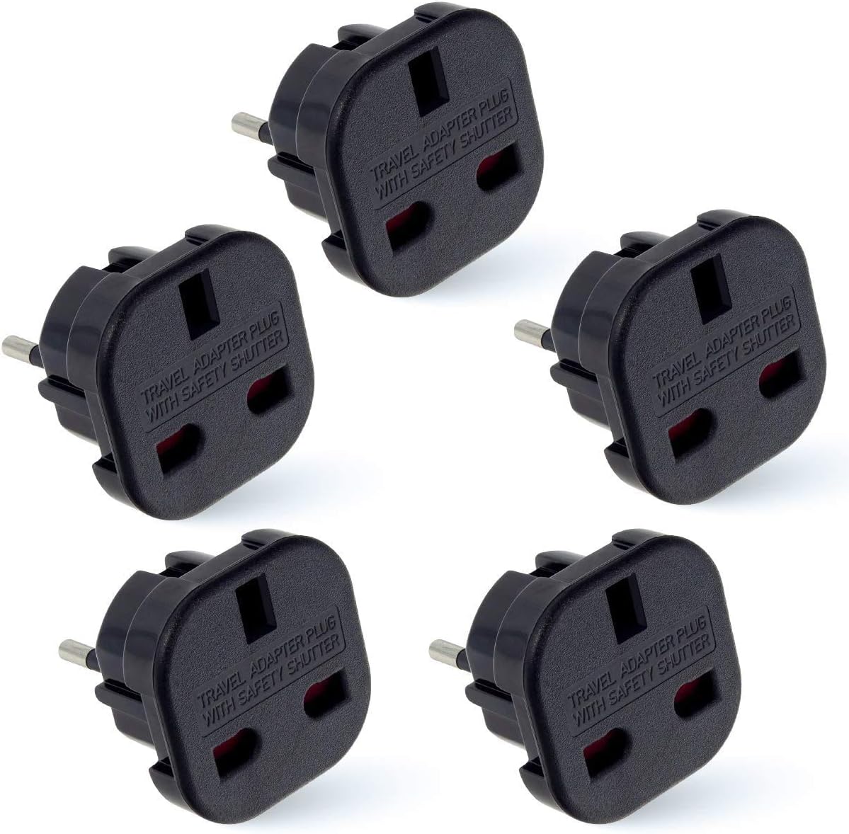 Travel Adapter - UK to EU Euro European adapter White Plug 2 Pin - Pack ...