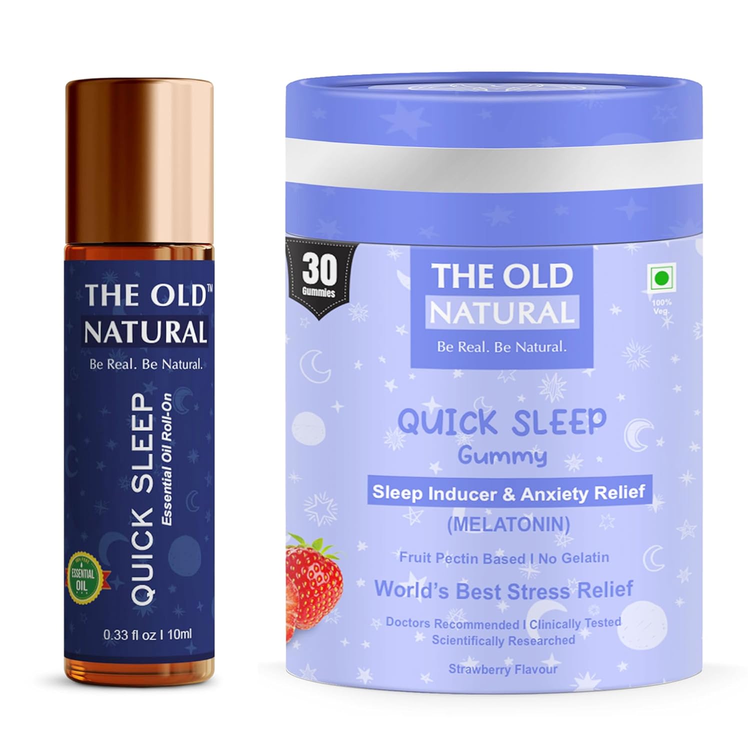 Quick Sleep Melatonin 30 Gummies & Quick Sleep Roll On For Instant ...