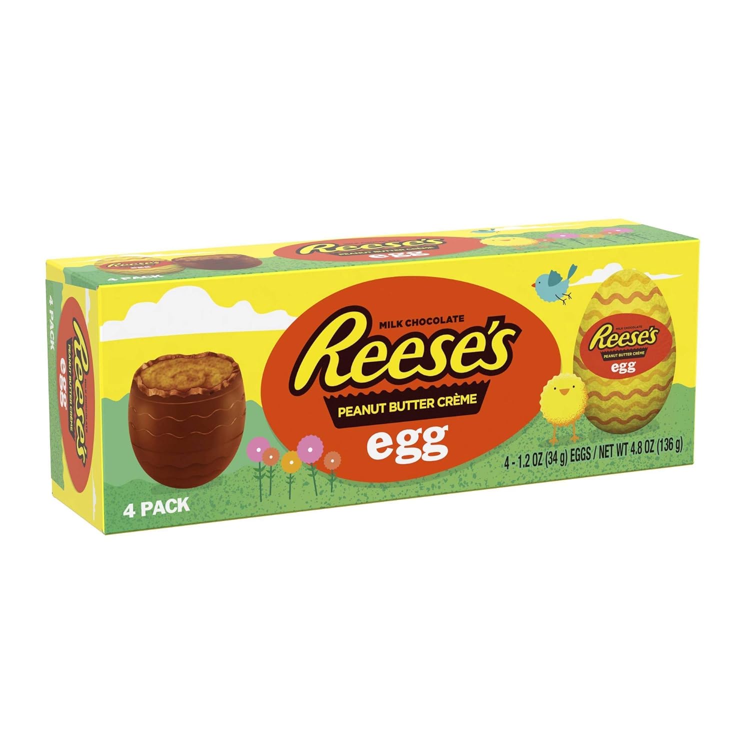 Amazon.com: Reese's (2) Box 4pc Peanut Butter Creme Egg Milk Chocolate ...