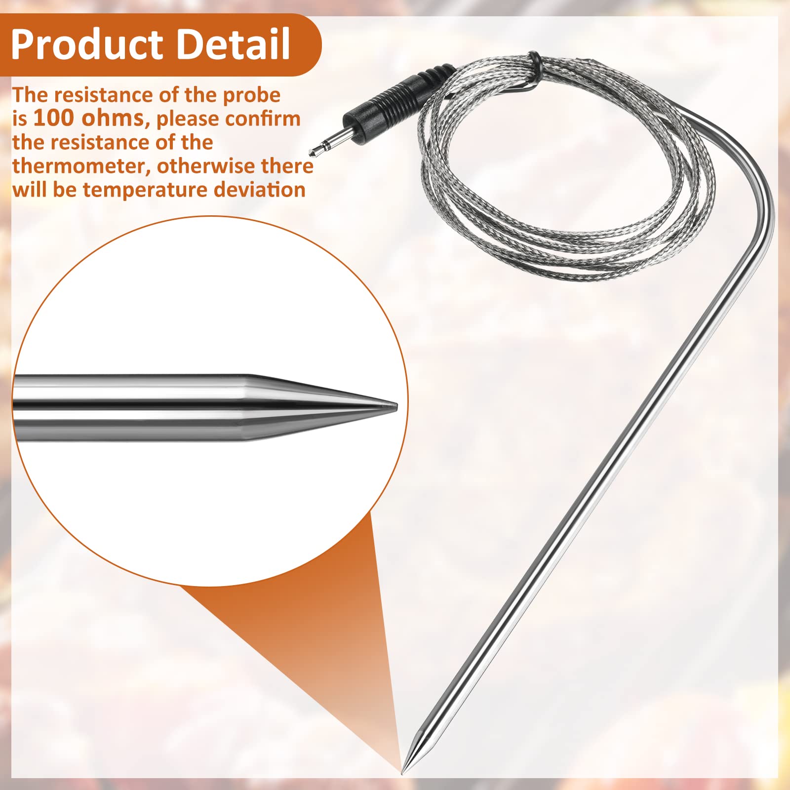 Snapklik.com : 3 Pieces Meat Temperature Probe Thermometer Replacement ...