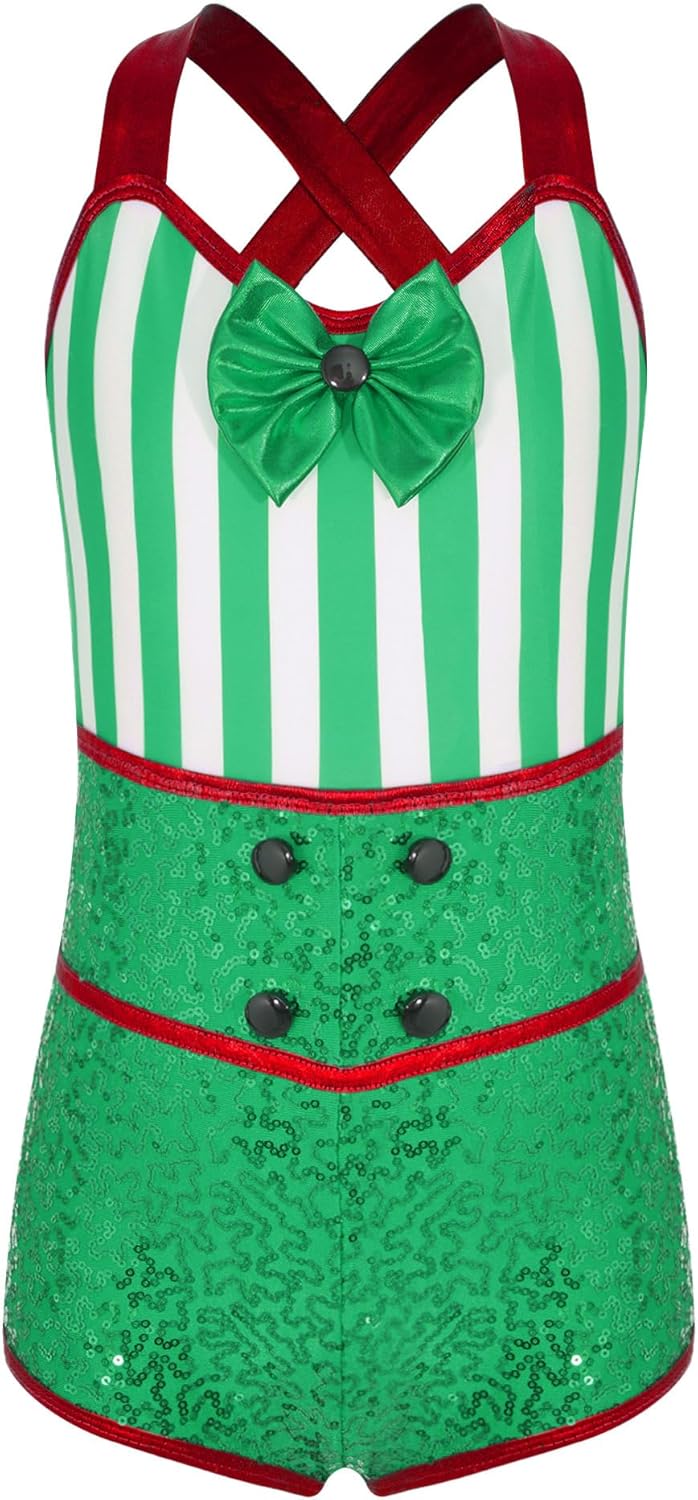 Amazon.com: Yruioon Girls Candy Cane Costume Christmas Ballet Dance ...