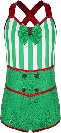 Amazon.com: Yruioon Girls Candy Cane Costume Christmas Ballet Dance ...