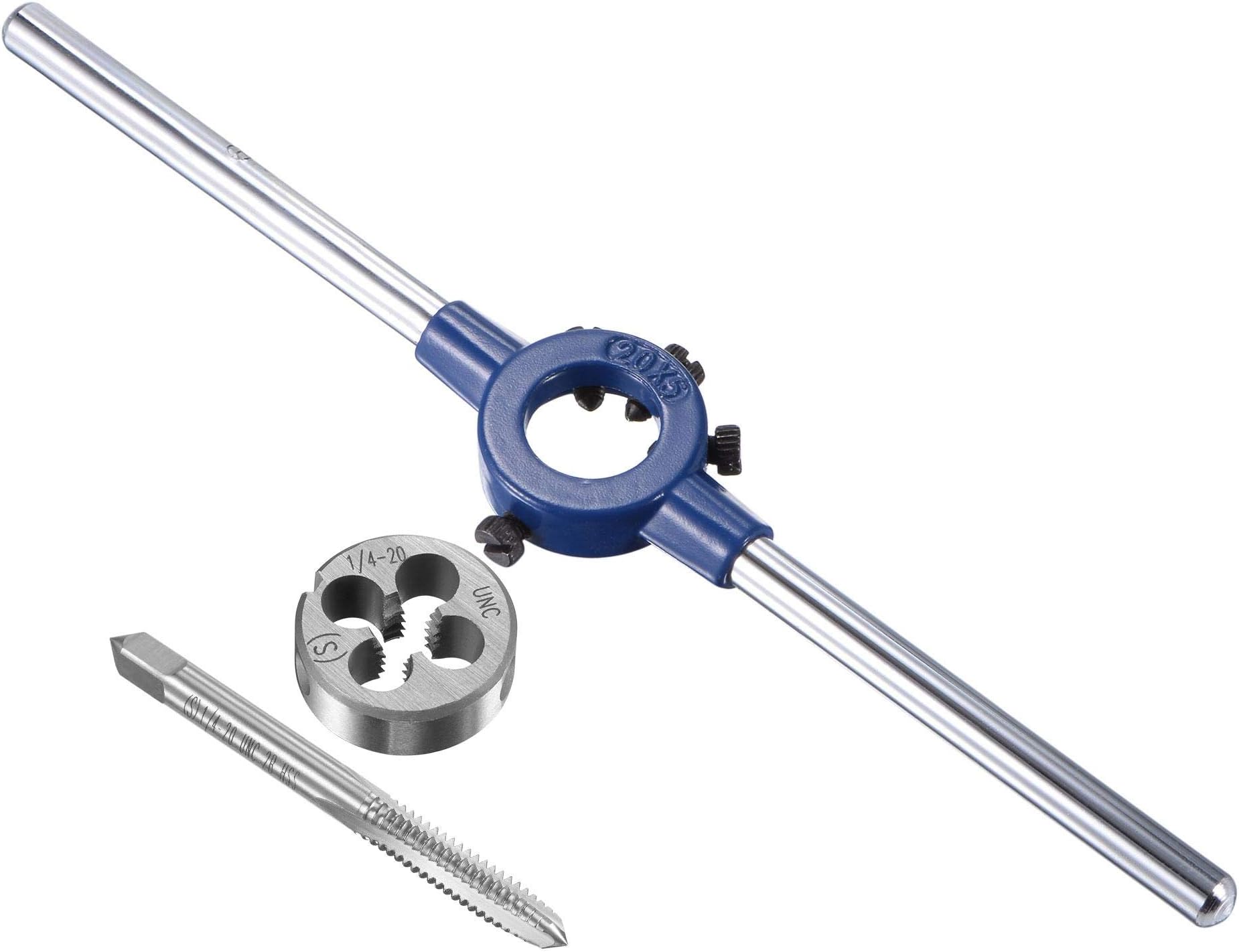 Amazon.com: uxcell 1/4-20 UNC Tap and Die Set with 20mm Round Die Stock ...