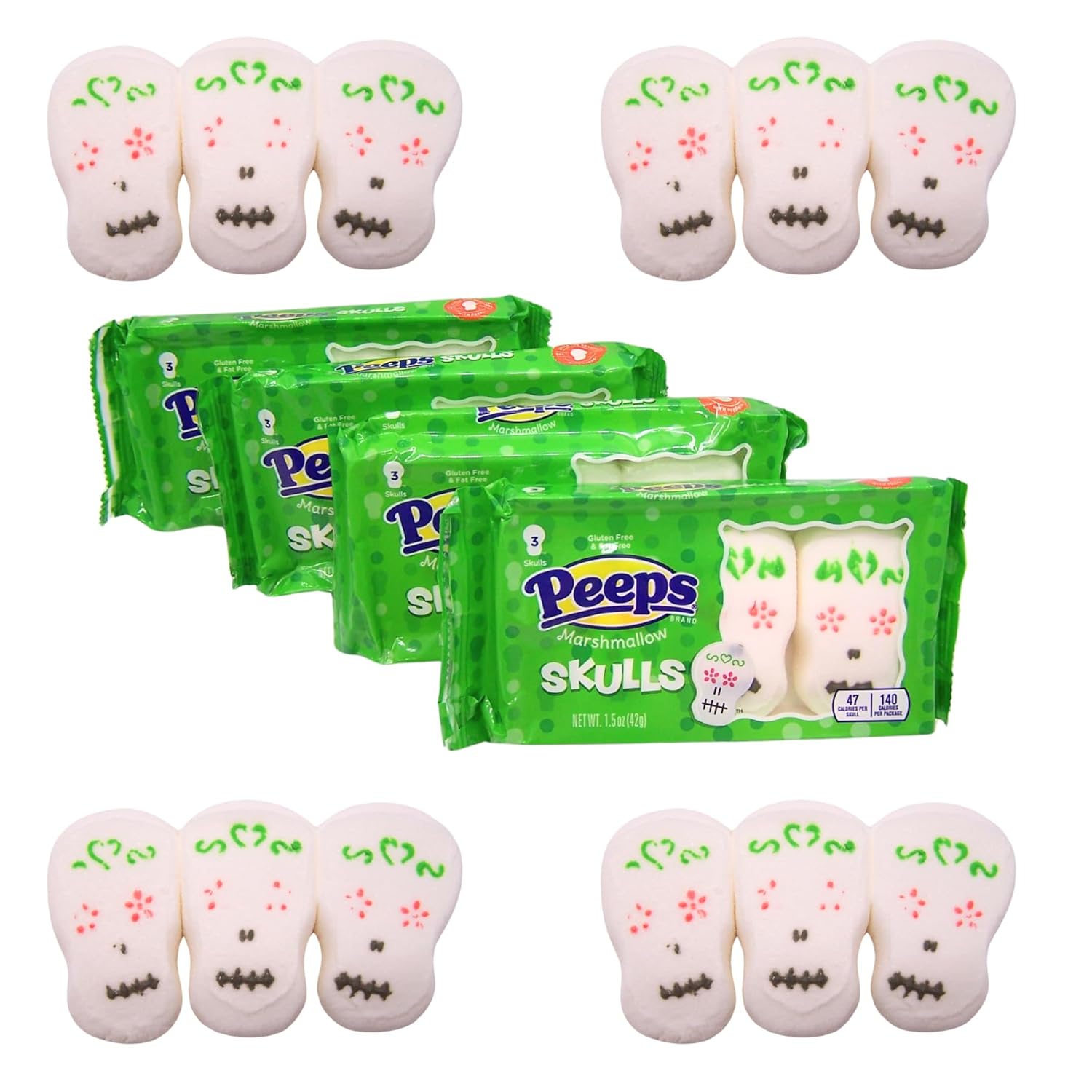 Amazon.com : Peeps Marshmallow Candy Sugar Skulls, Halloween & Fall ...