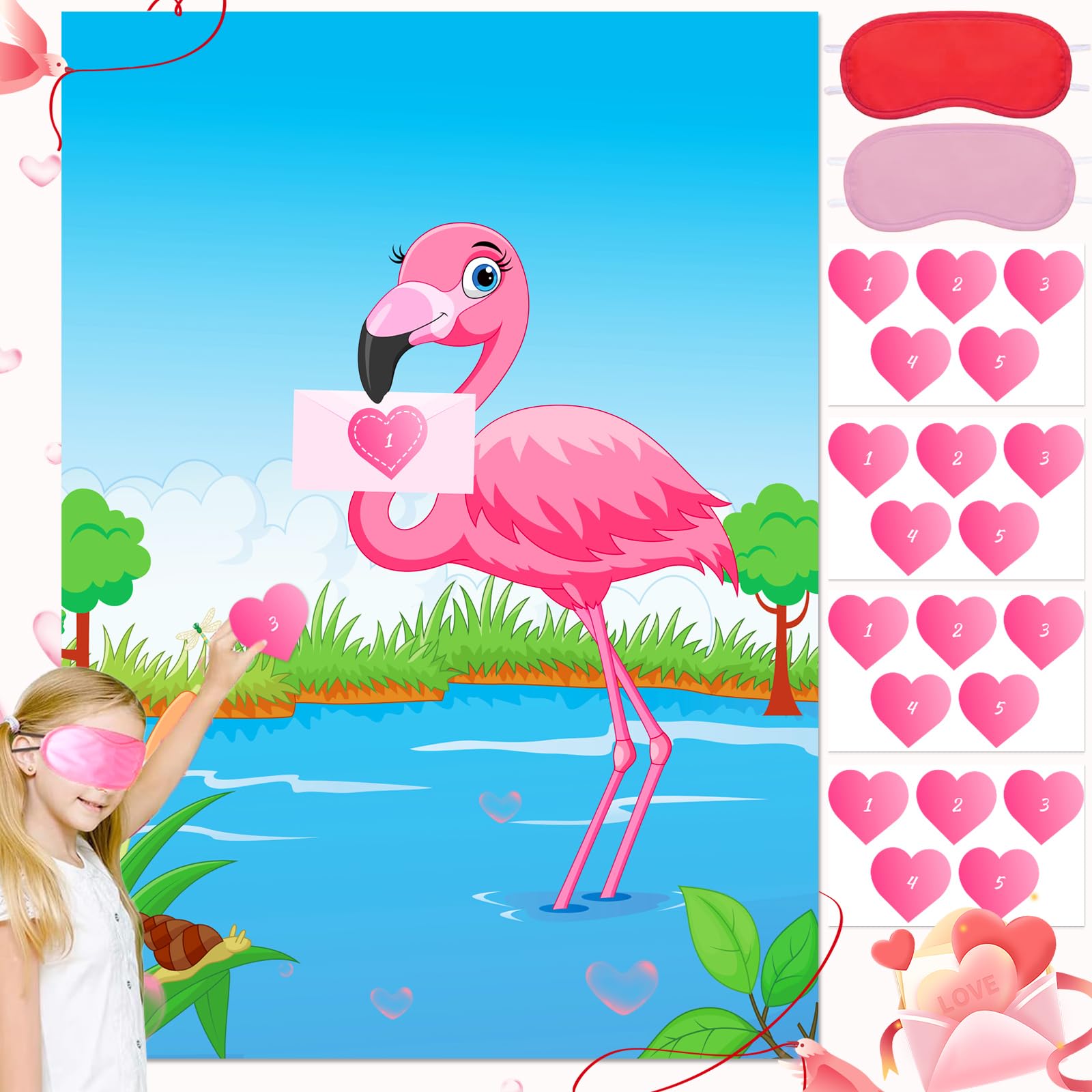 Amazon.com: Valentines Day Games for Kids, Pin The Heart On The ...