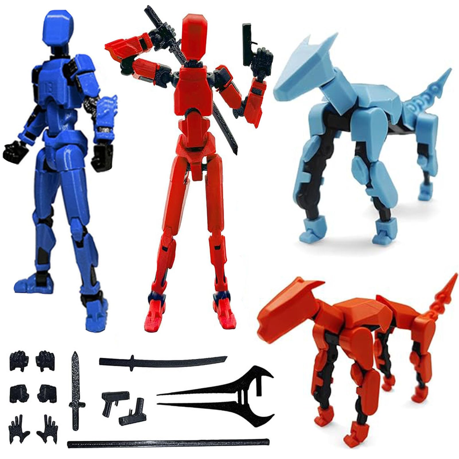 Action Figures Set - 3D Printed Multi-Jointed Robot Model Kit For ...
