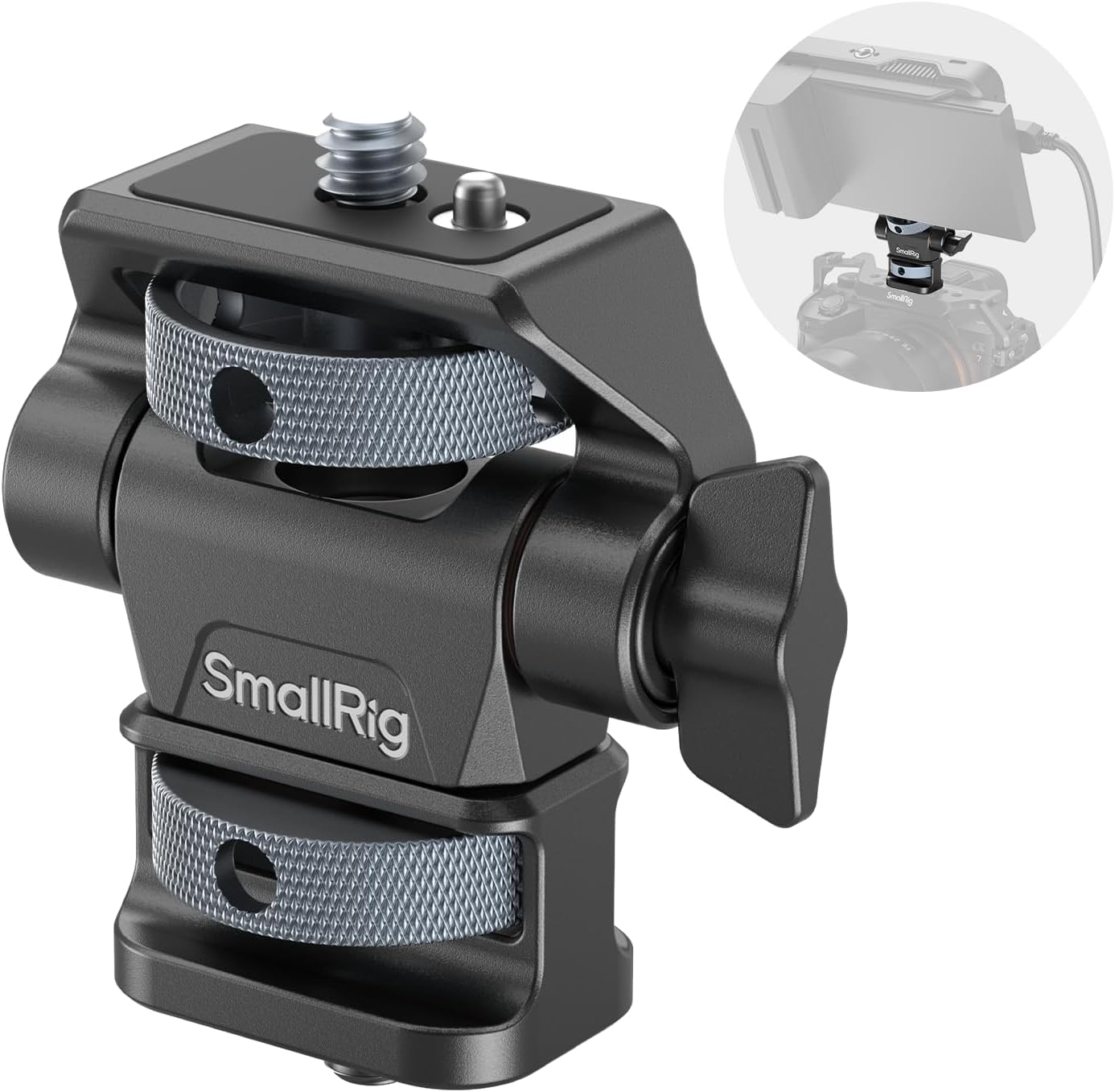(New Version) SMALLRIG Camera Monitor Mount with 1/4'' Screws, 360 ...