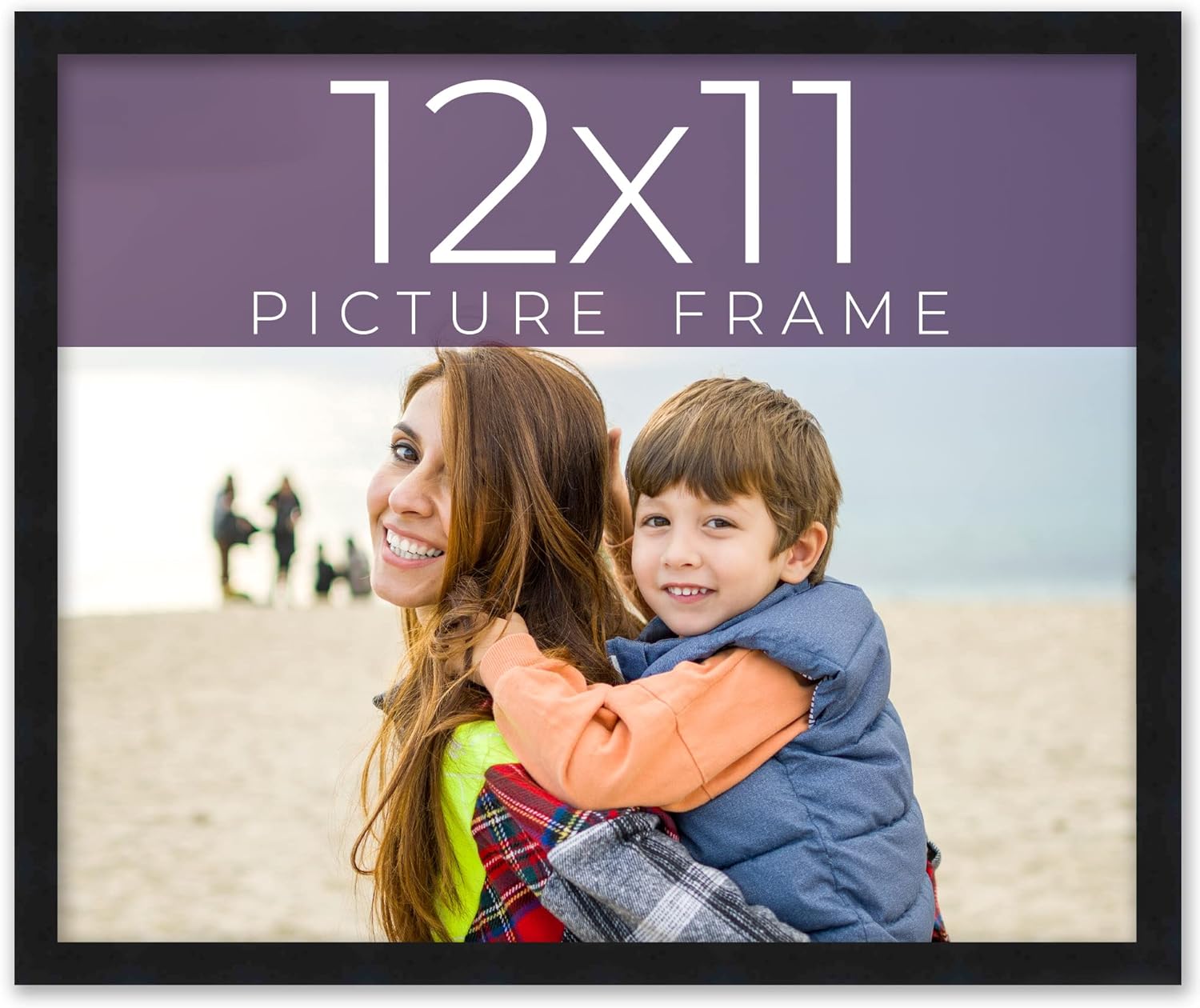 Amazon.com - 12x11 Frame Black Real Wood Picture Frame Width 0.75 ...