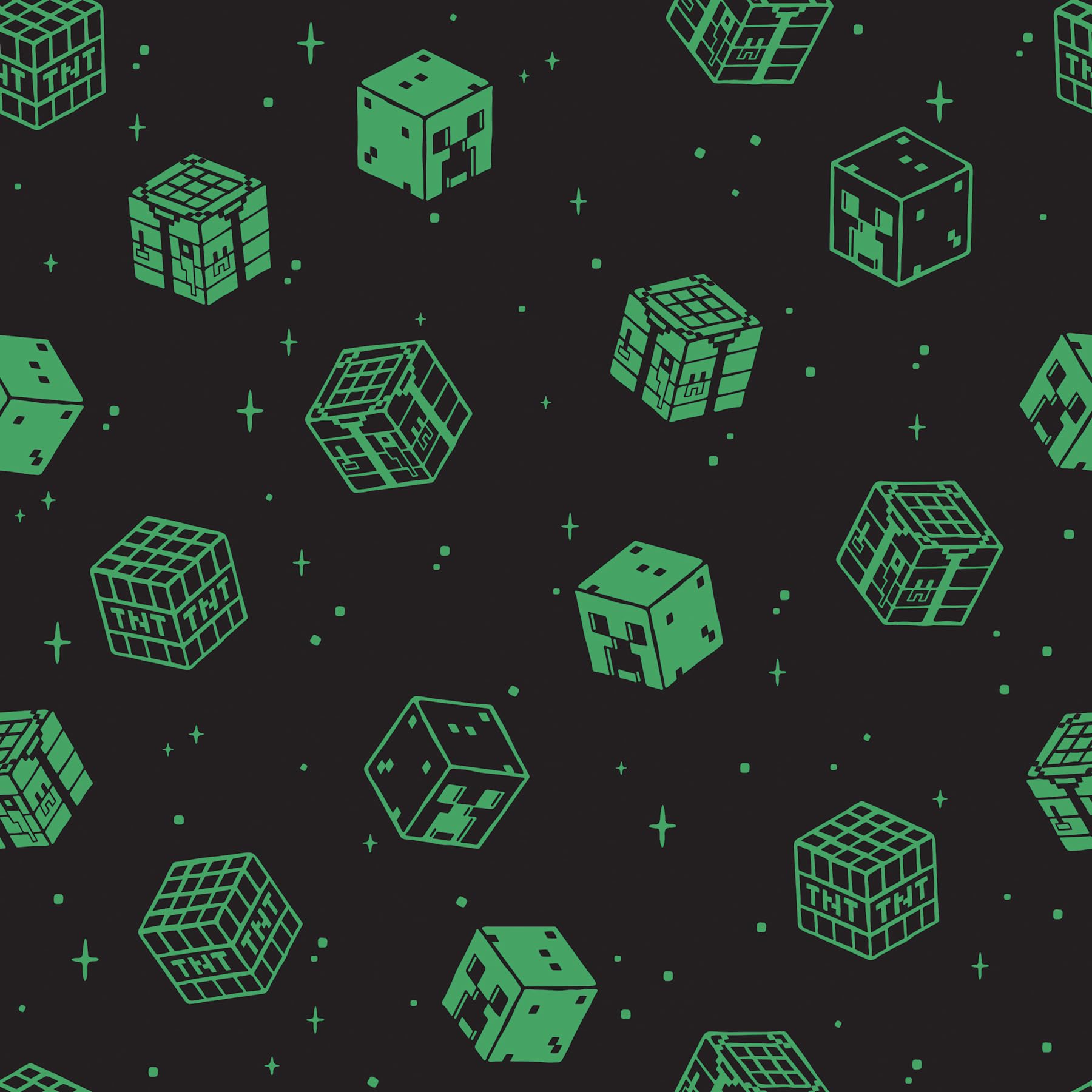 RoomMates Minecraft Black Blocks Peel and Stick Wallpaper, RMWS1225 ...