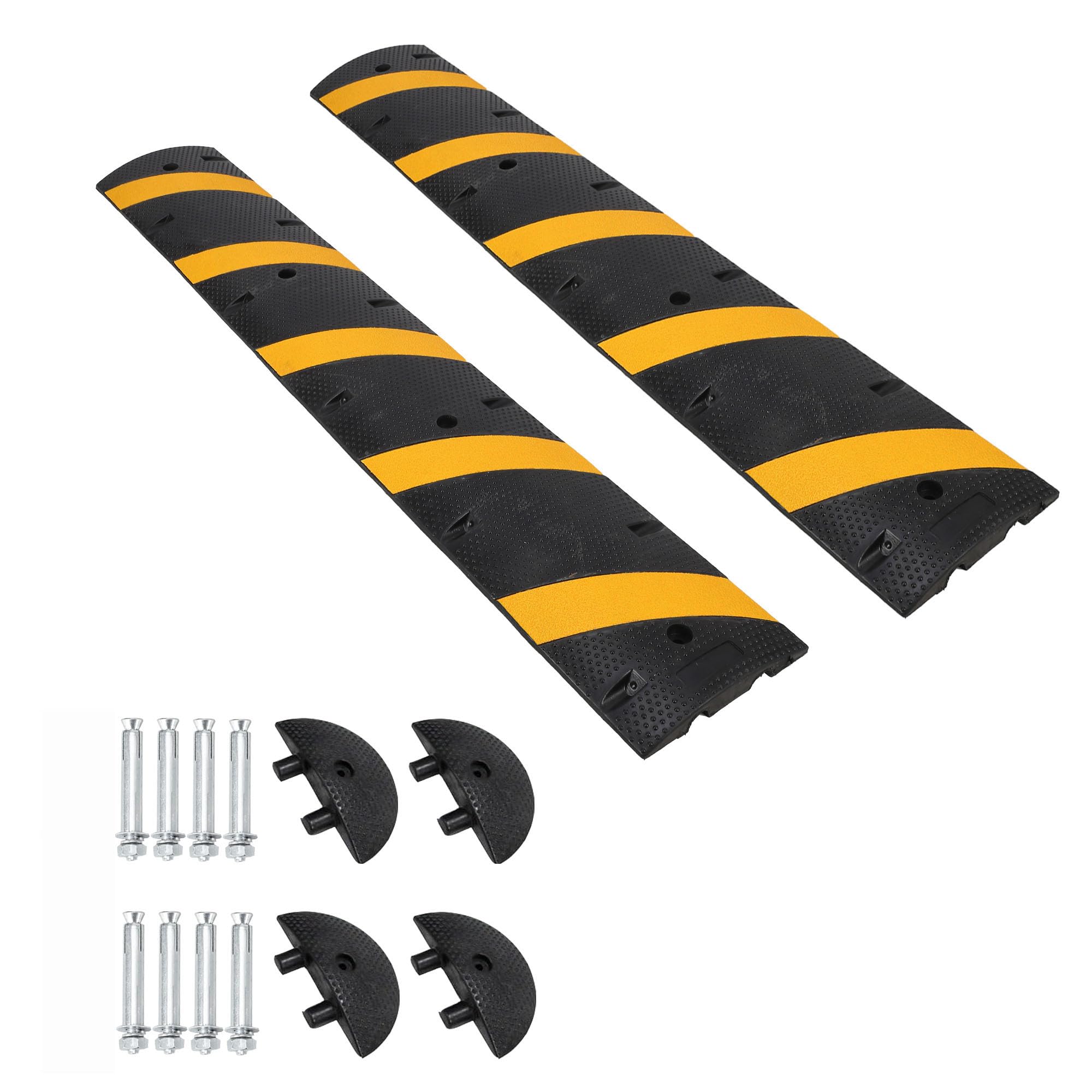 Snapklik.com : GarveeTech 6 Ft Rubber Speed Bumps Wite End For Road ...