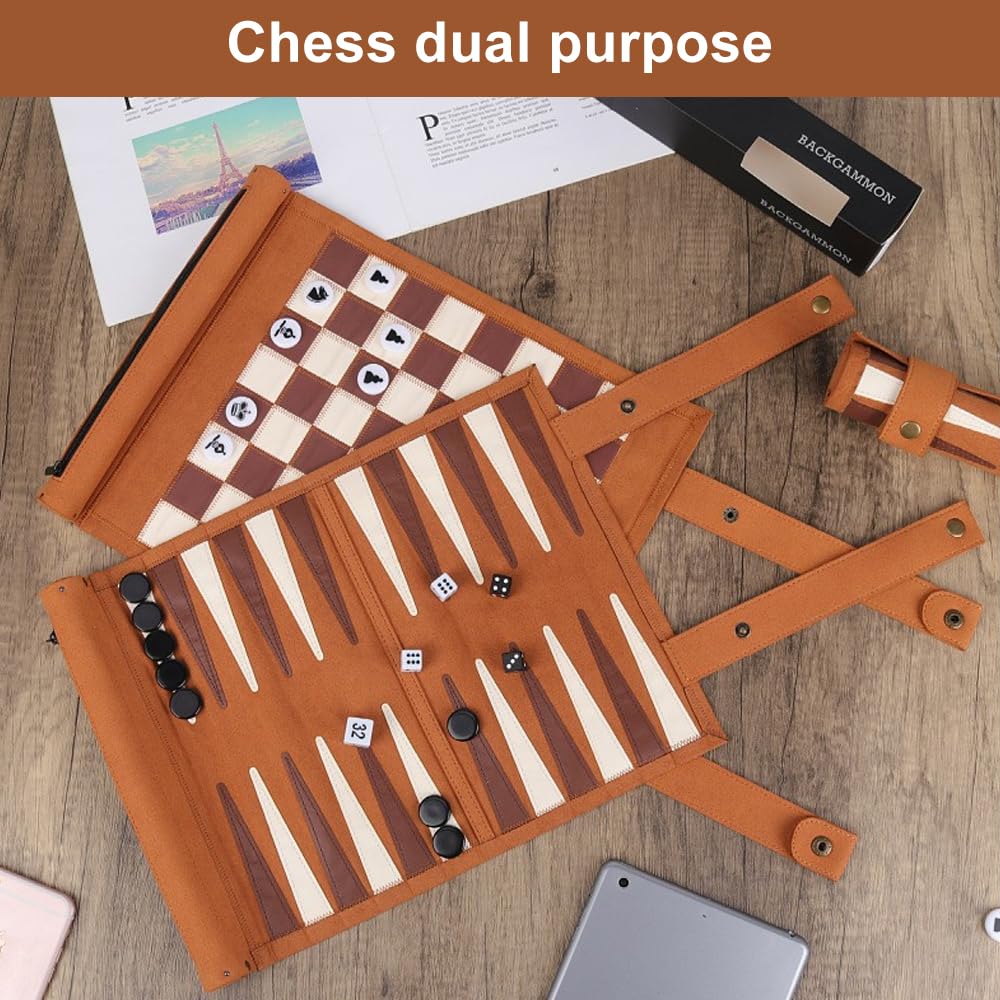 Lotvic Backgammon Set, Travel Backgammon Set, Genuine Leather ...