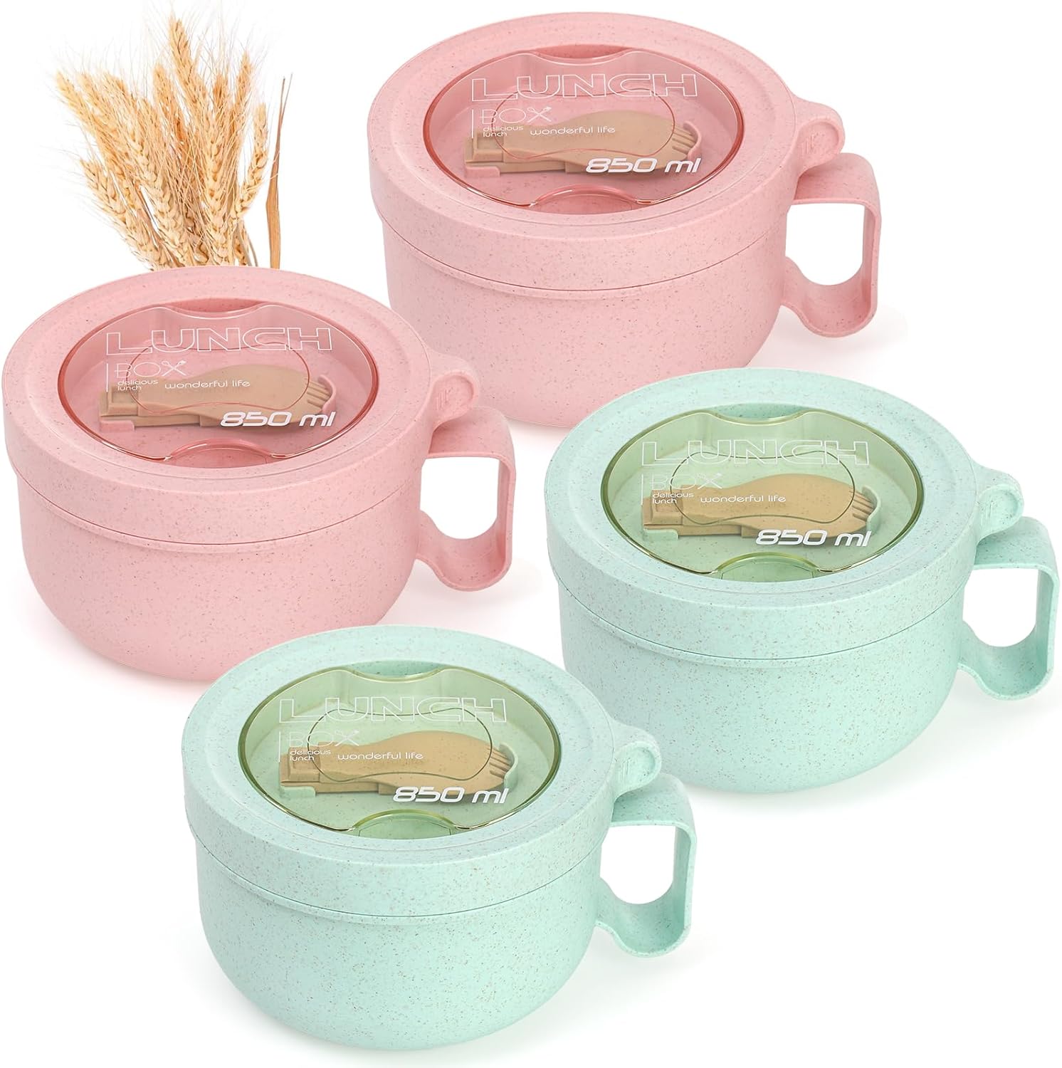 Amazon.com | Yesland 4 Pack Soup Mug Containers with Lids, 28 oz ...