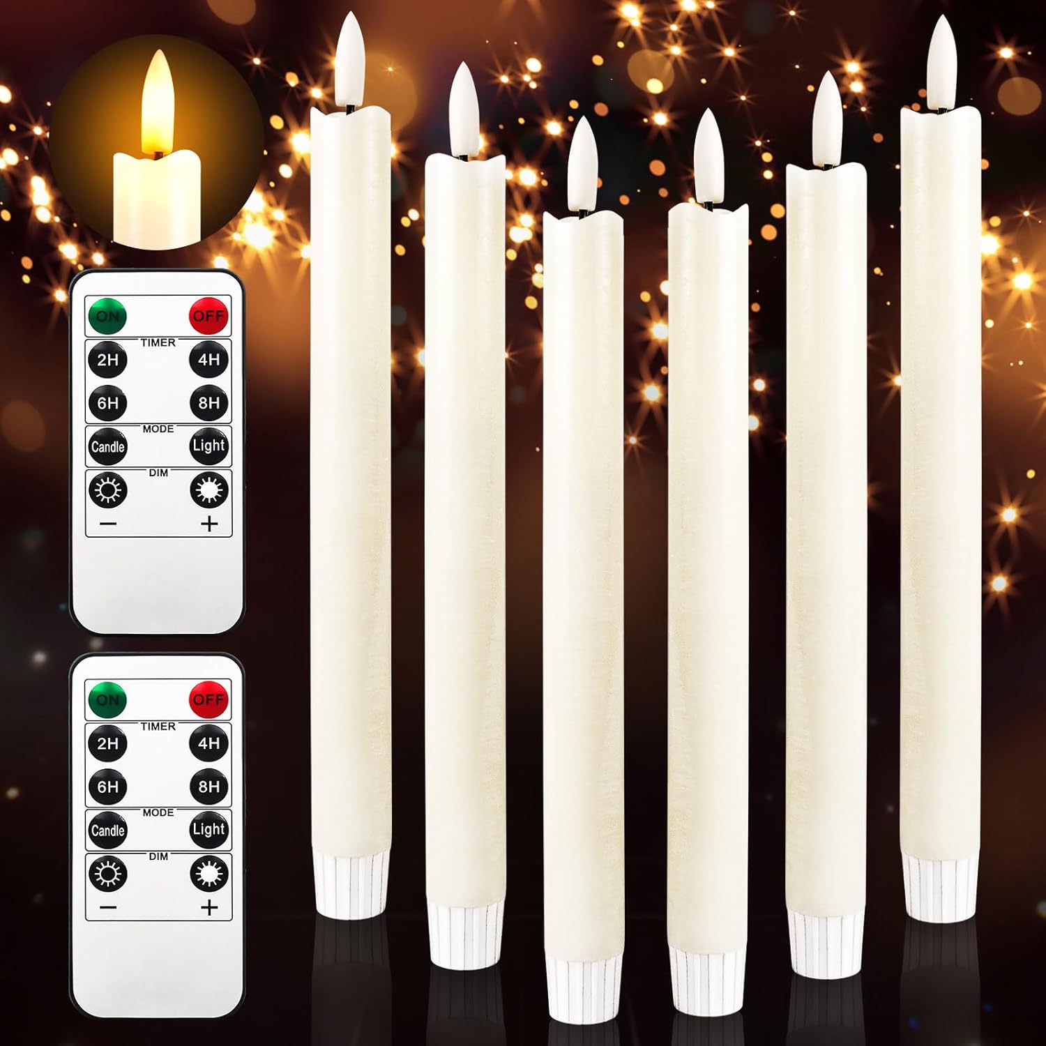 Amazon.com: HL Flameless Taper Candles with Remote, Timer, Dimmer ...
