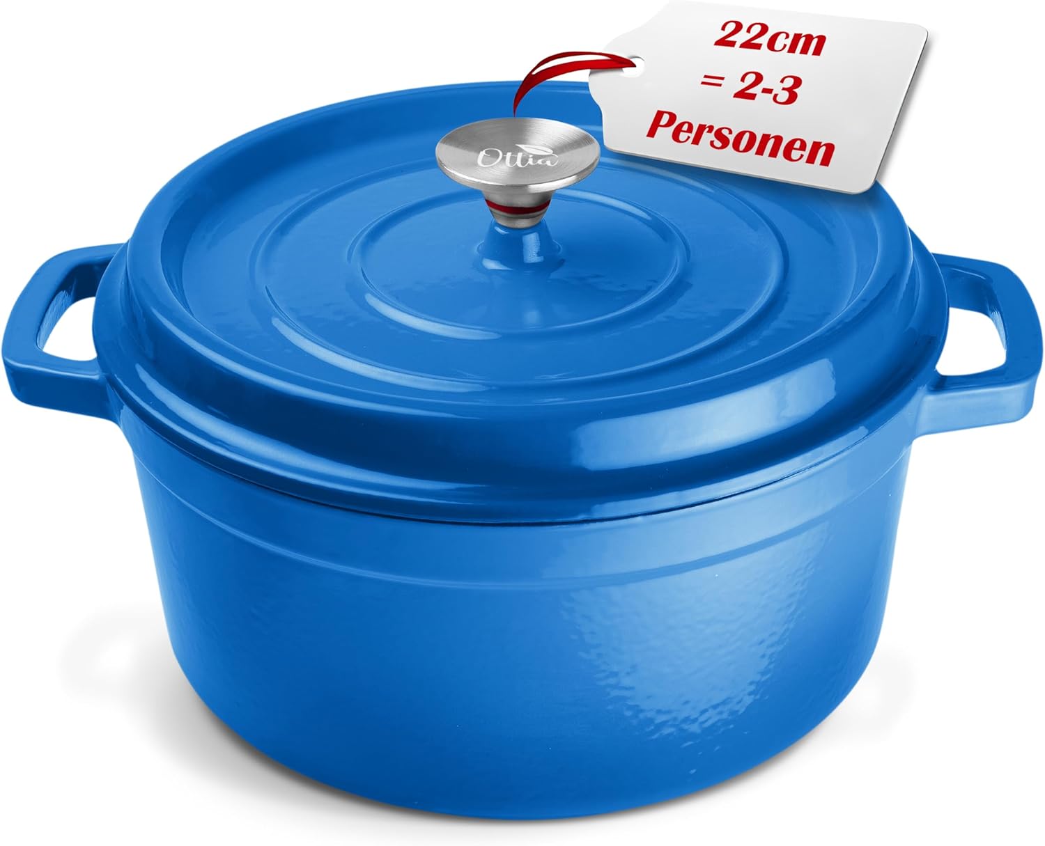 Amazon.de: Ottia Gusseisen Topf, 22 cm, 3 Liter, Premium Emaille ...