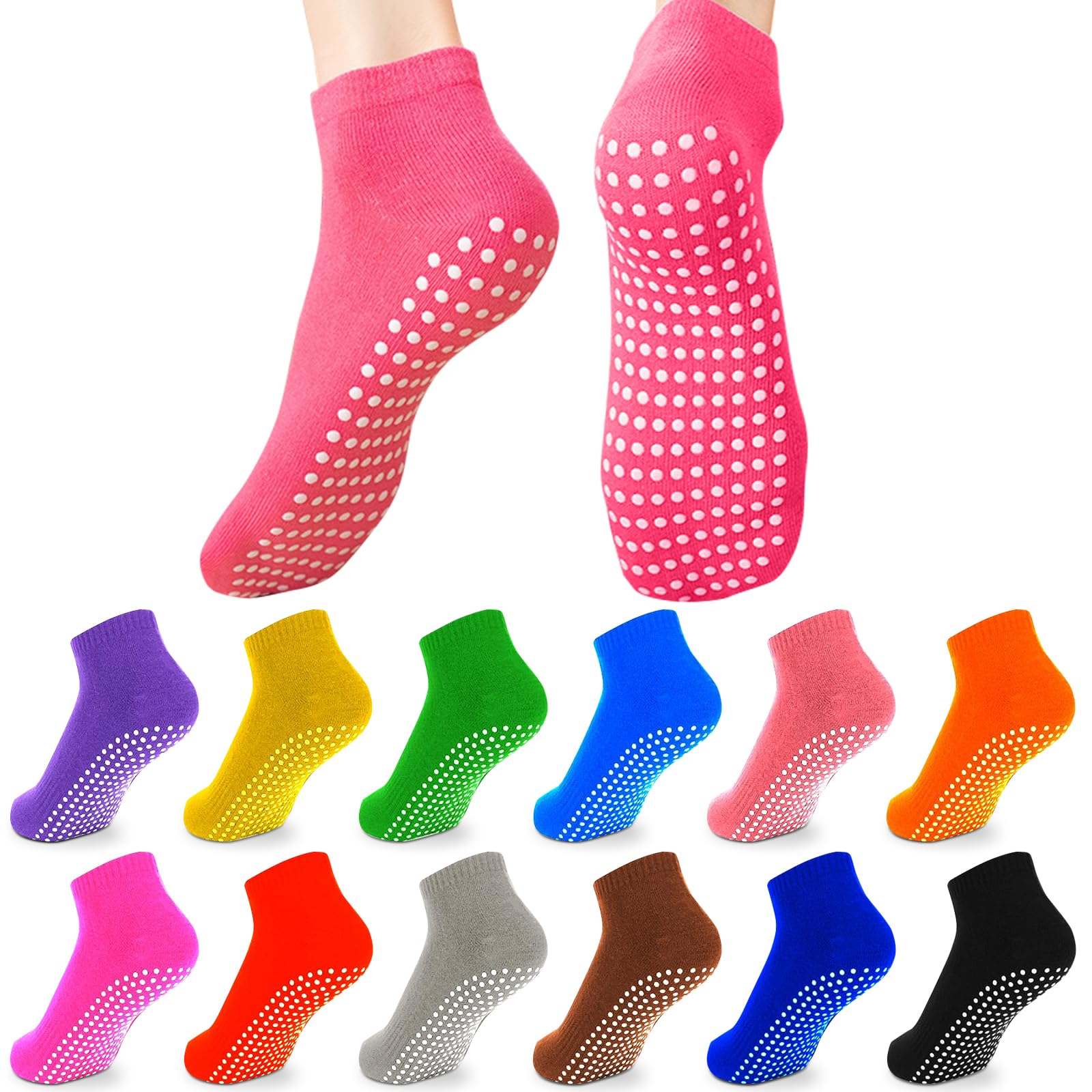 12 Pares de Calcetines de Yoga Antideslizantes,Calcetas Pilates ...