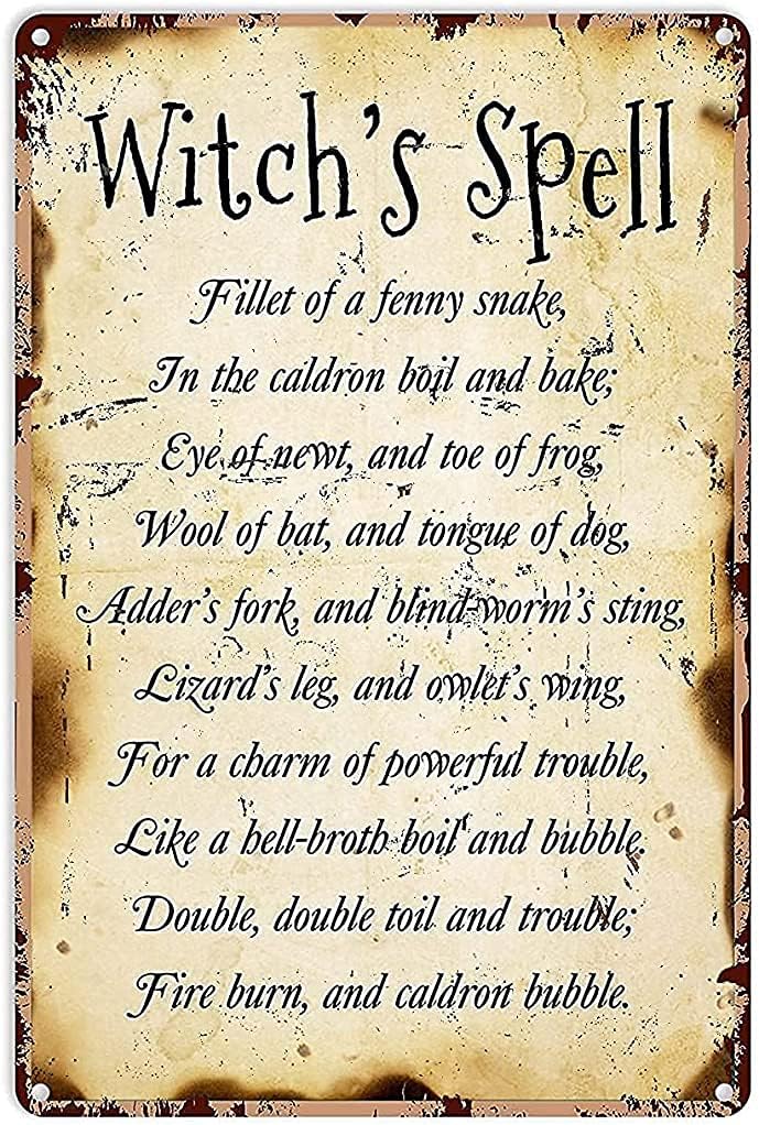 Amazon.com: Liyinriyns Retro Metal Tin Sign Witchy Room Decor Burnt ...