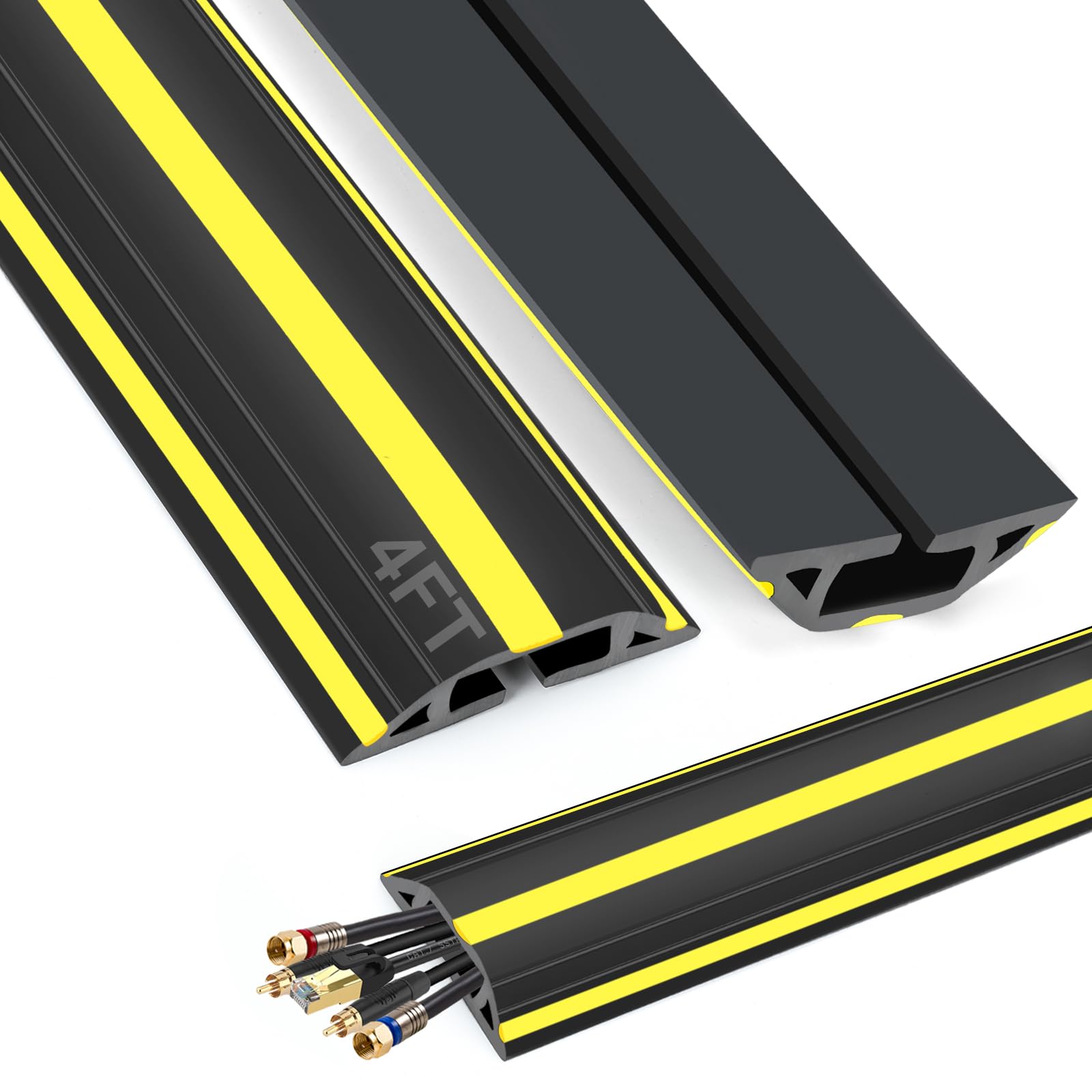 Amazon.com: TFMUZERT 4 ft Cord Covers for Wires on Floor, Heavy Duty ...