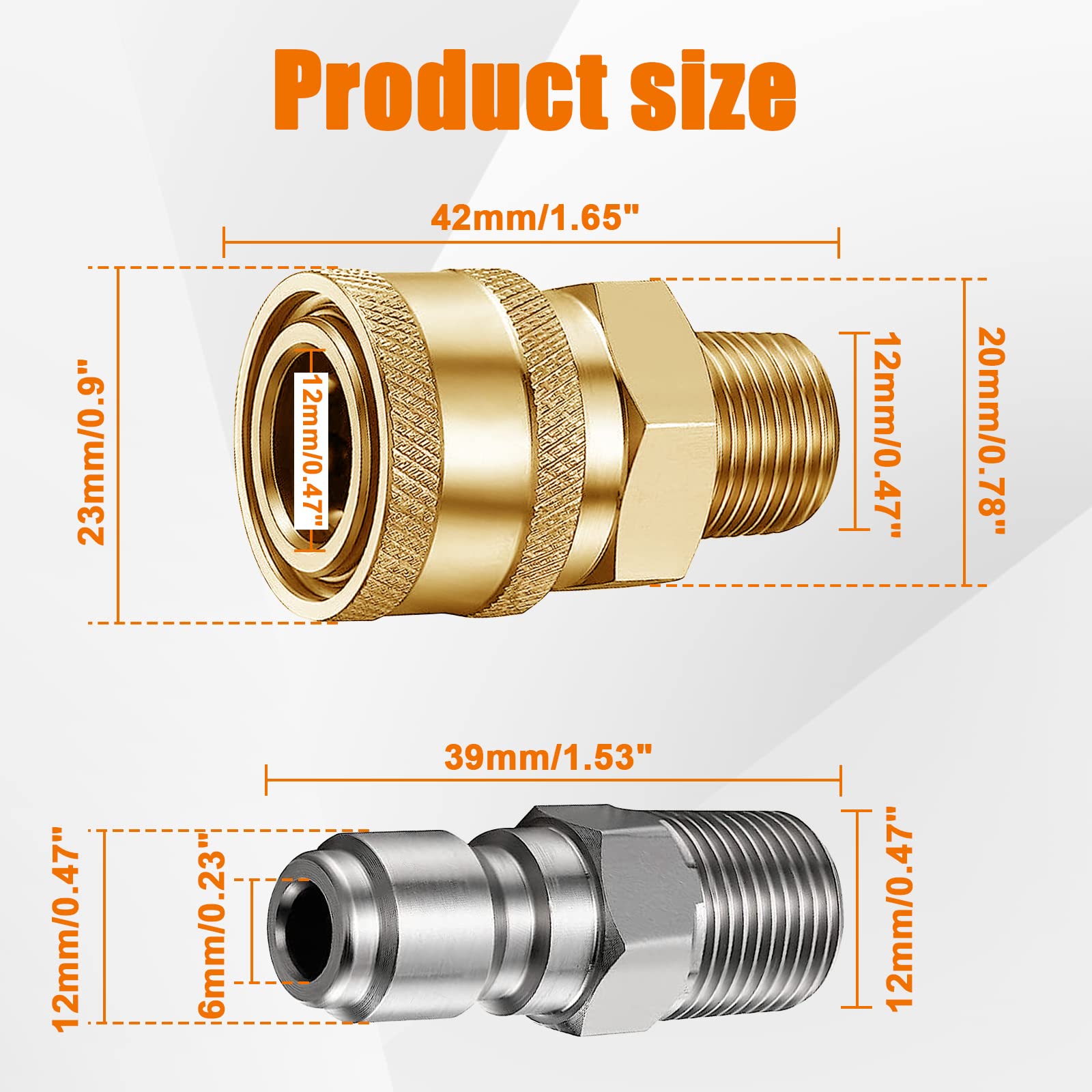 Snapklik.com : 4 Pairs Of NPT 1/4 Inch Pressure Washer Couplers Quick ...