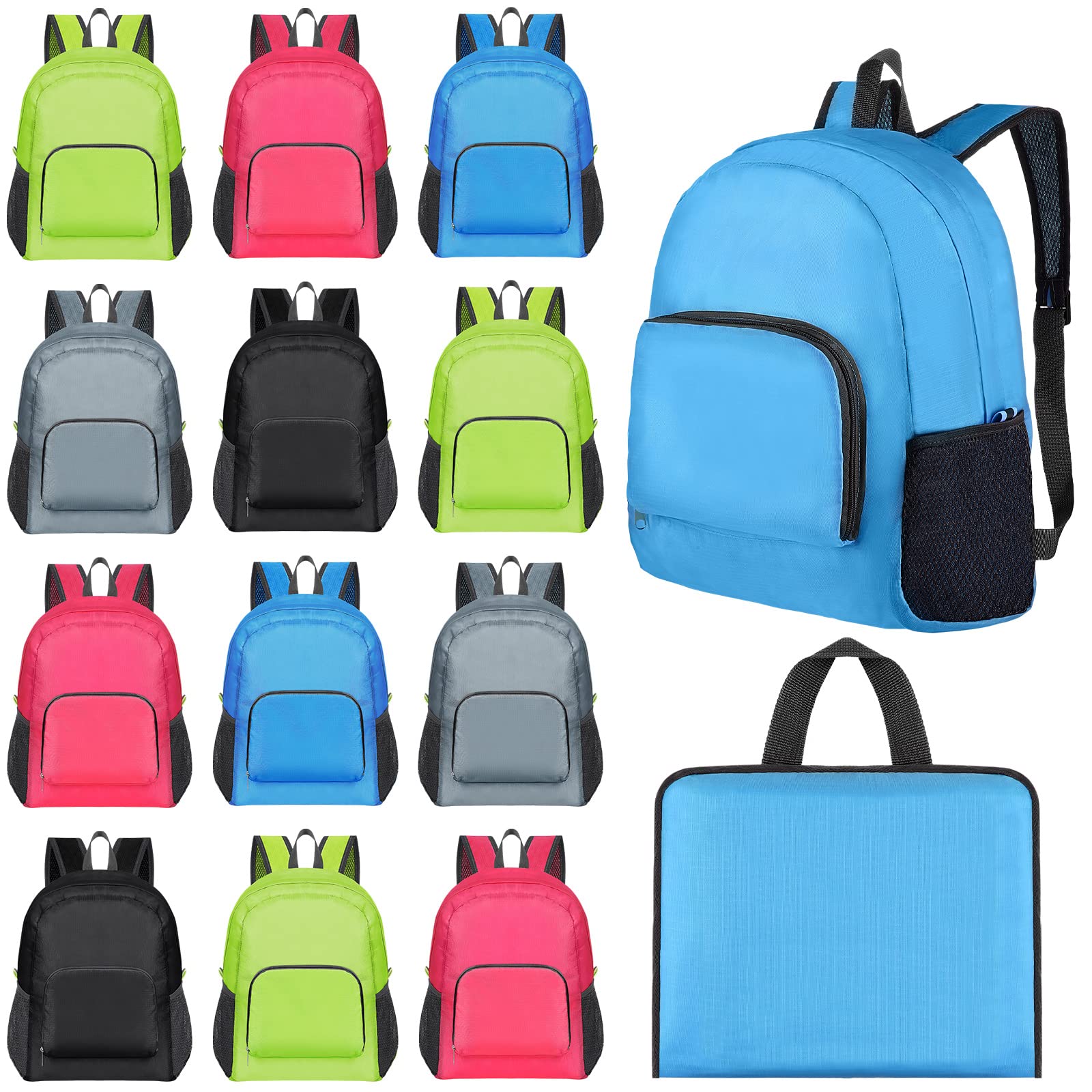 LEIFIDE 15 Pieces Backpack 17 Inch Backpacks 5 Assorted Colors Foldable ...