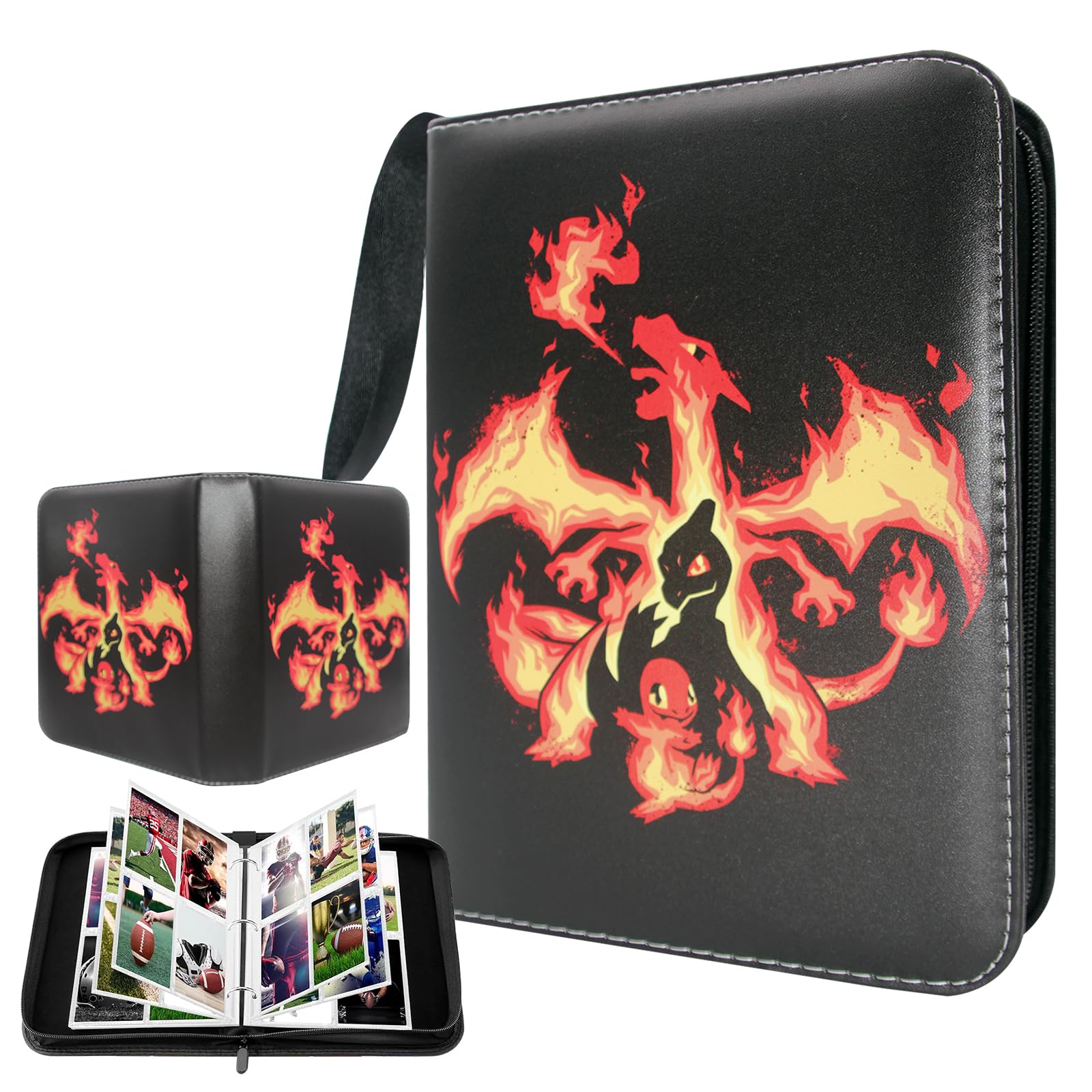 Trading Card Binder 4-Pockets,400 Pocket Card Binder Collect Holder ...