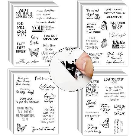 Amazon.com: 546 Pcs 24 Sheets Vintage Words Stickers for Journaling ...