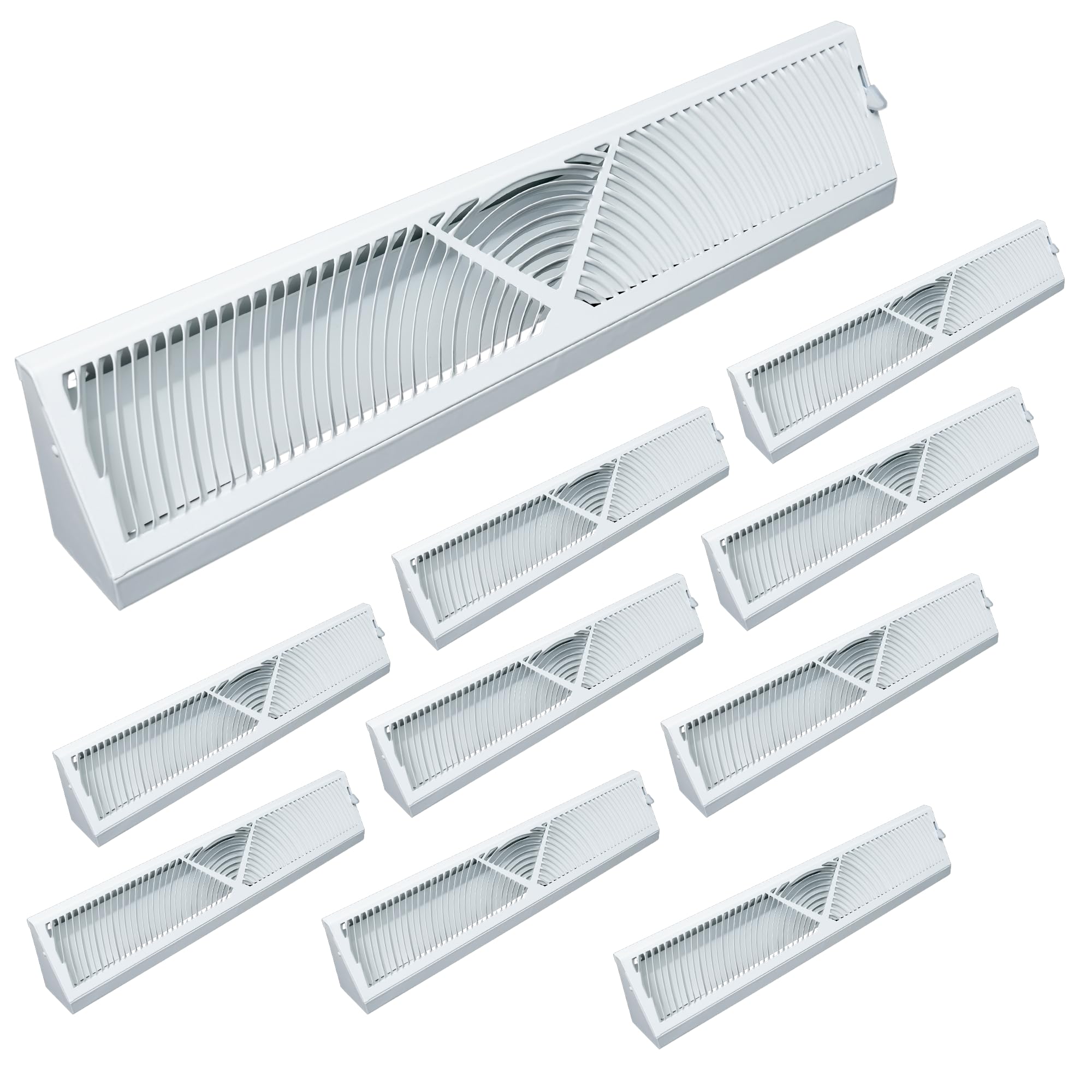 [10 Pack] Fits 24" Baseboard Space | Corner Baseboard Register by ...