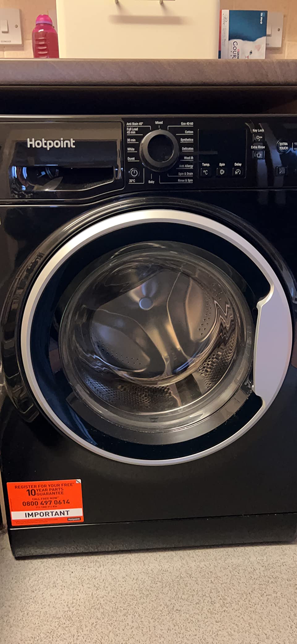 Hotpoint 7kg 1400rpm Freestanding Washing Machine - Black : Amazon.co ...