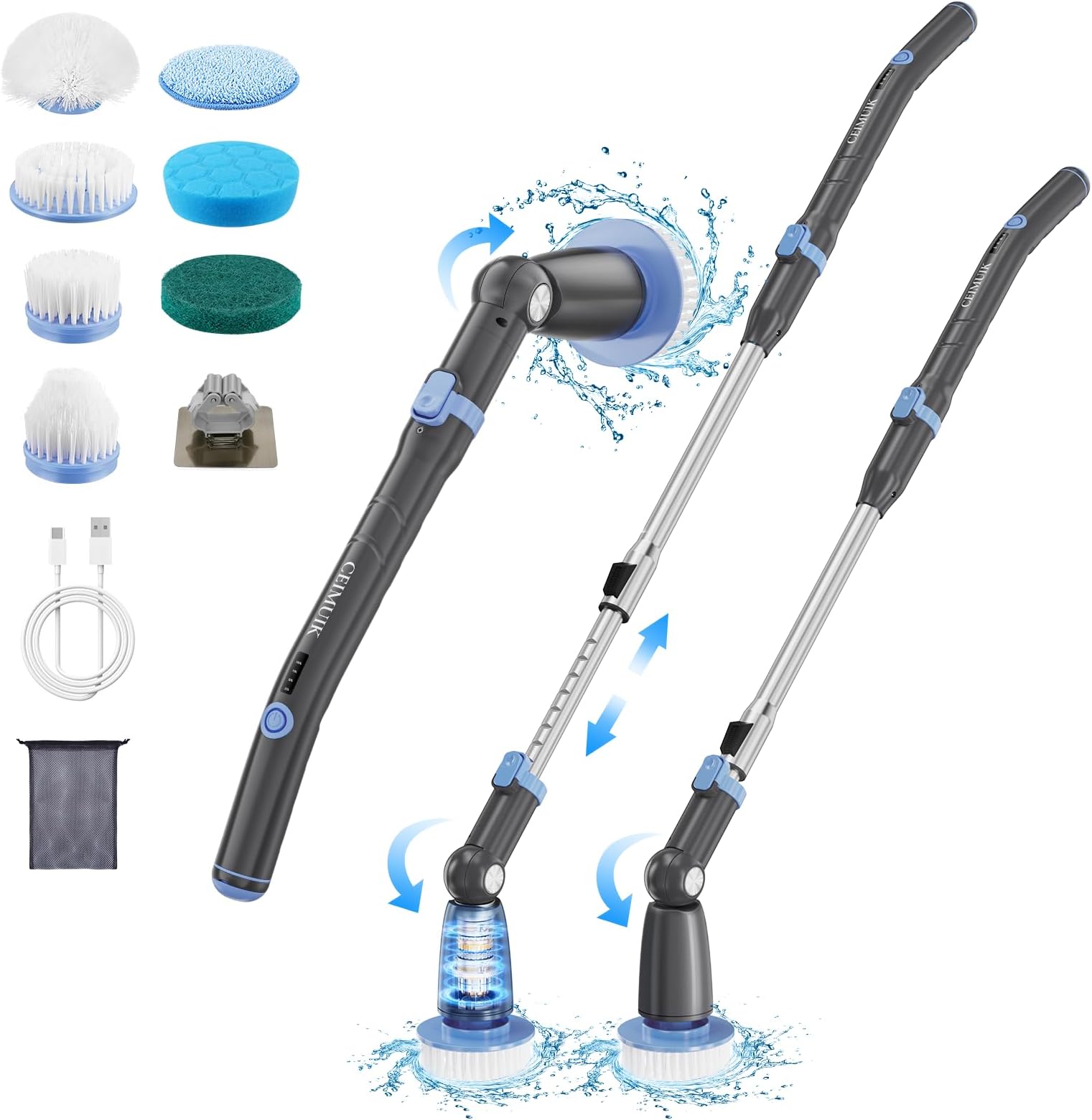 Amazon.com: MABOGU Electric Spin Scrubber,Power Scrubber with 8 ...