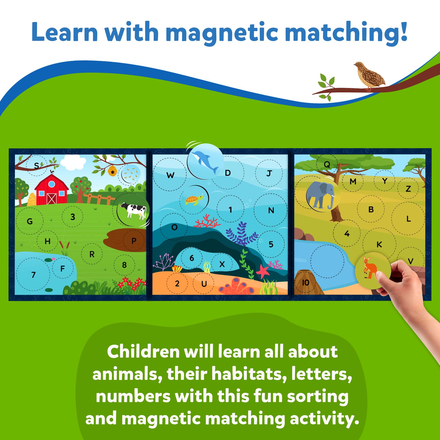 Snapklik.com : Magnetic Matching Activity - Letters, Numbers & Animals ...