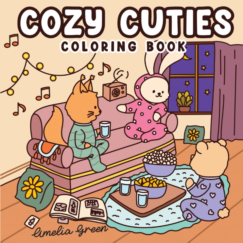 Amazon.com: Cozy Cuties: Coloring Book for Adults and Teens Featuring ...