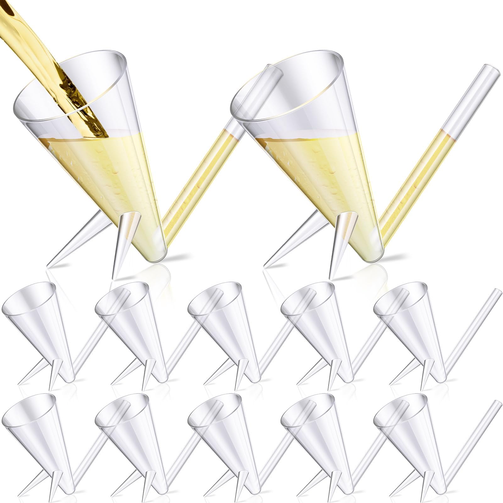 Amazon.com | IMPRESA [6 Pack] Champagne Shooter Plastic Glass Set ...