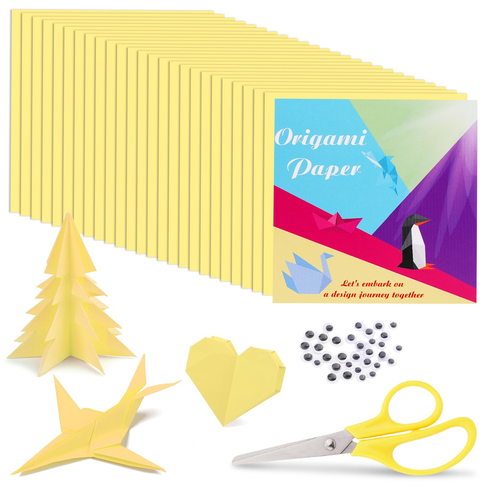 Snapklik.com : Origami Paper,200 Sheets Yellow Double Sided Origami ...