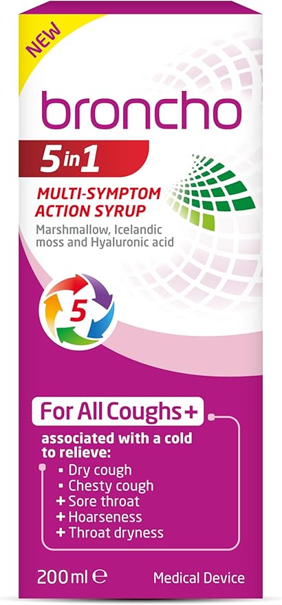 Bronchostop 5in1 Cough Multi-Symptom Action Syrup 200ml : Amazon.co.uk ...