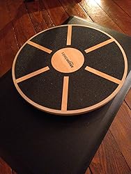 Amazon.com : Amazon Basics Wood Wobble Balance Trainer Board, Black ...