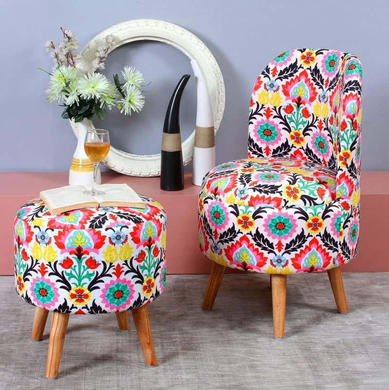 Smartkart Pouffes Sitting Stool for Living Room, Mudda Puffy Wooden ...