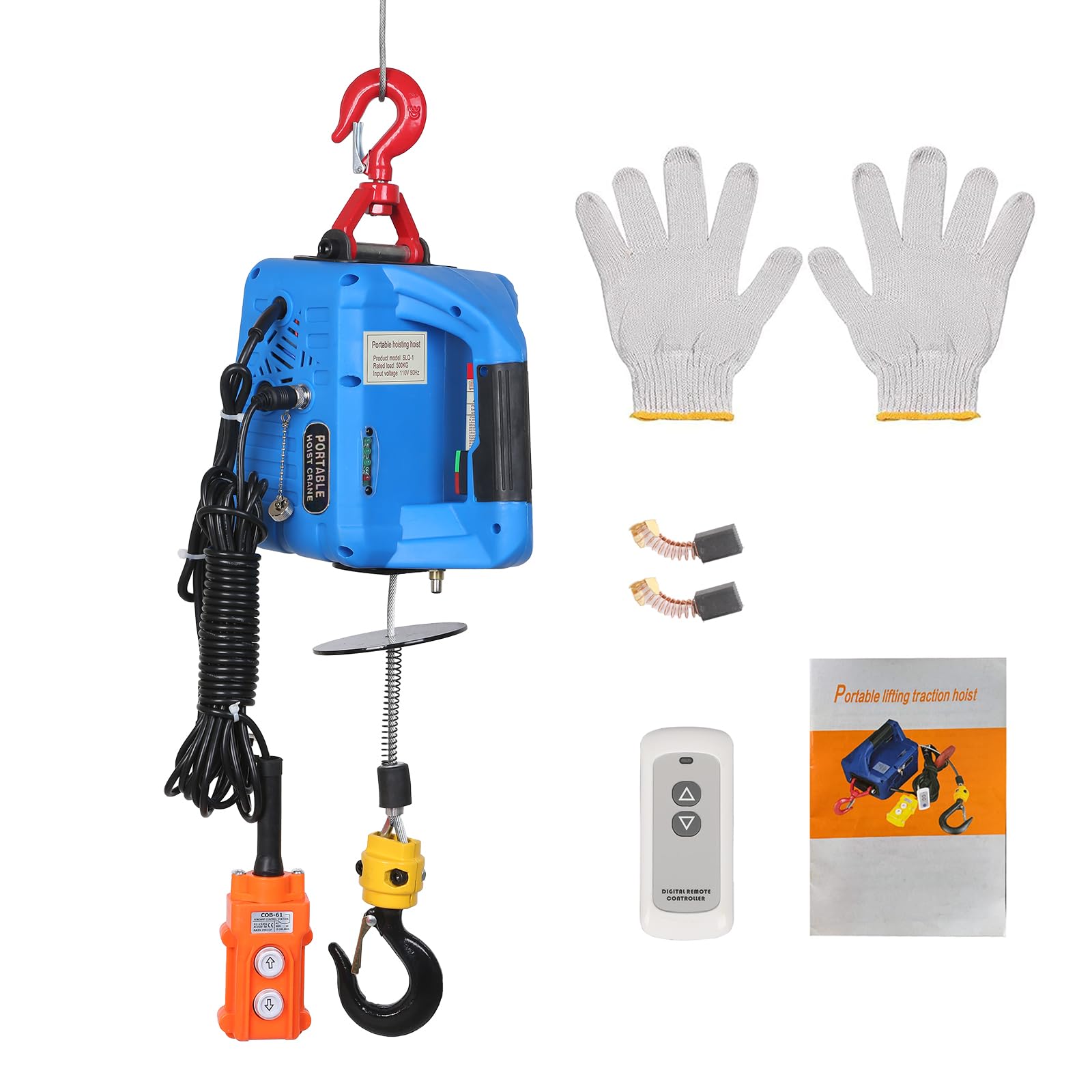 1100LBS Portable Electric Hoist -OZHOMY 1500W Chain Hoist 3 in 1 ...