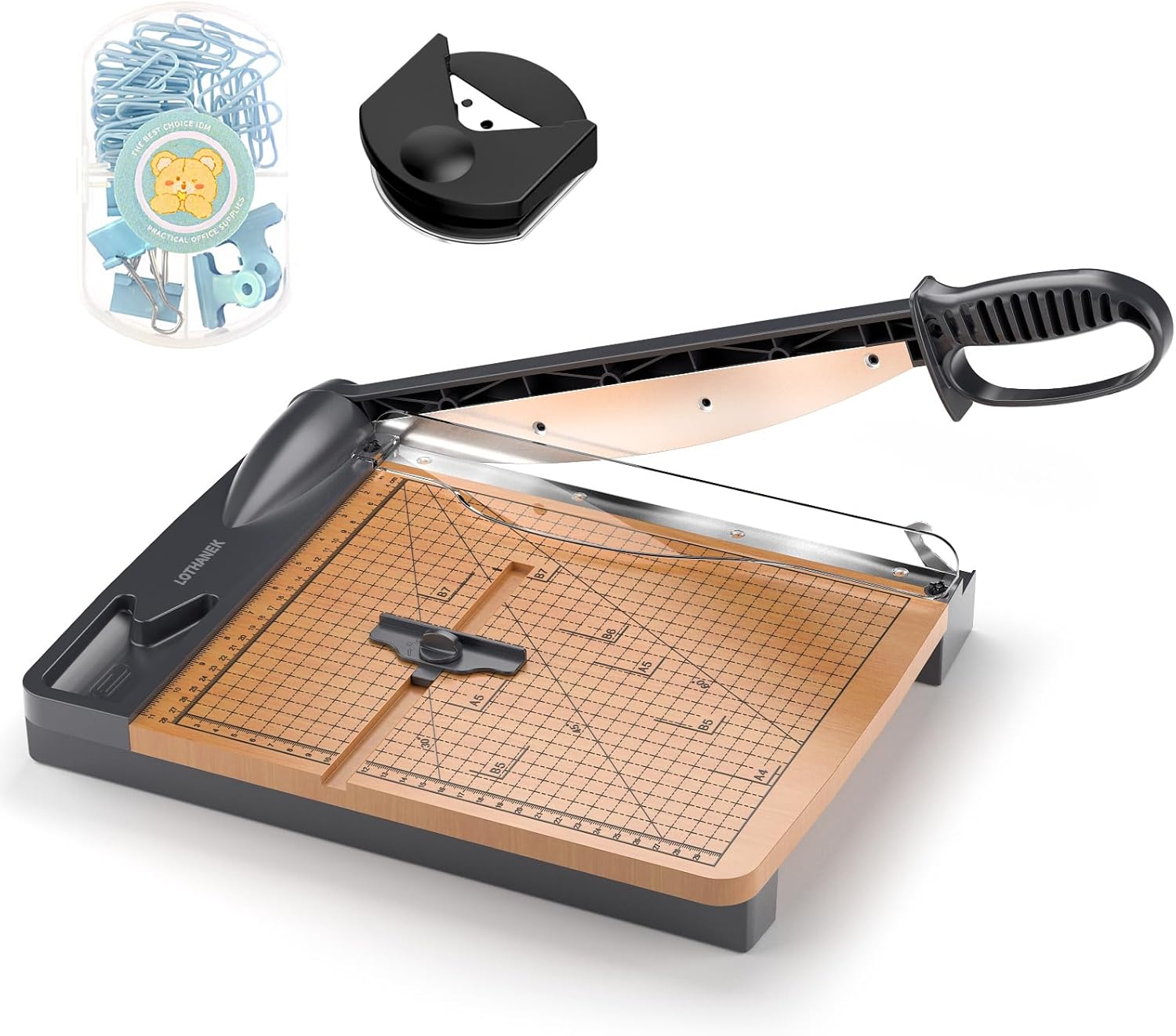 12 Inch Wood Guillotine Paper Cutter, Heavy Duty Paper Trimmer with 32 ...