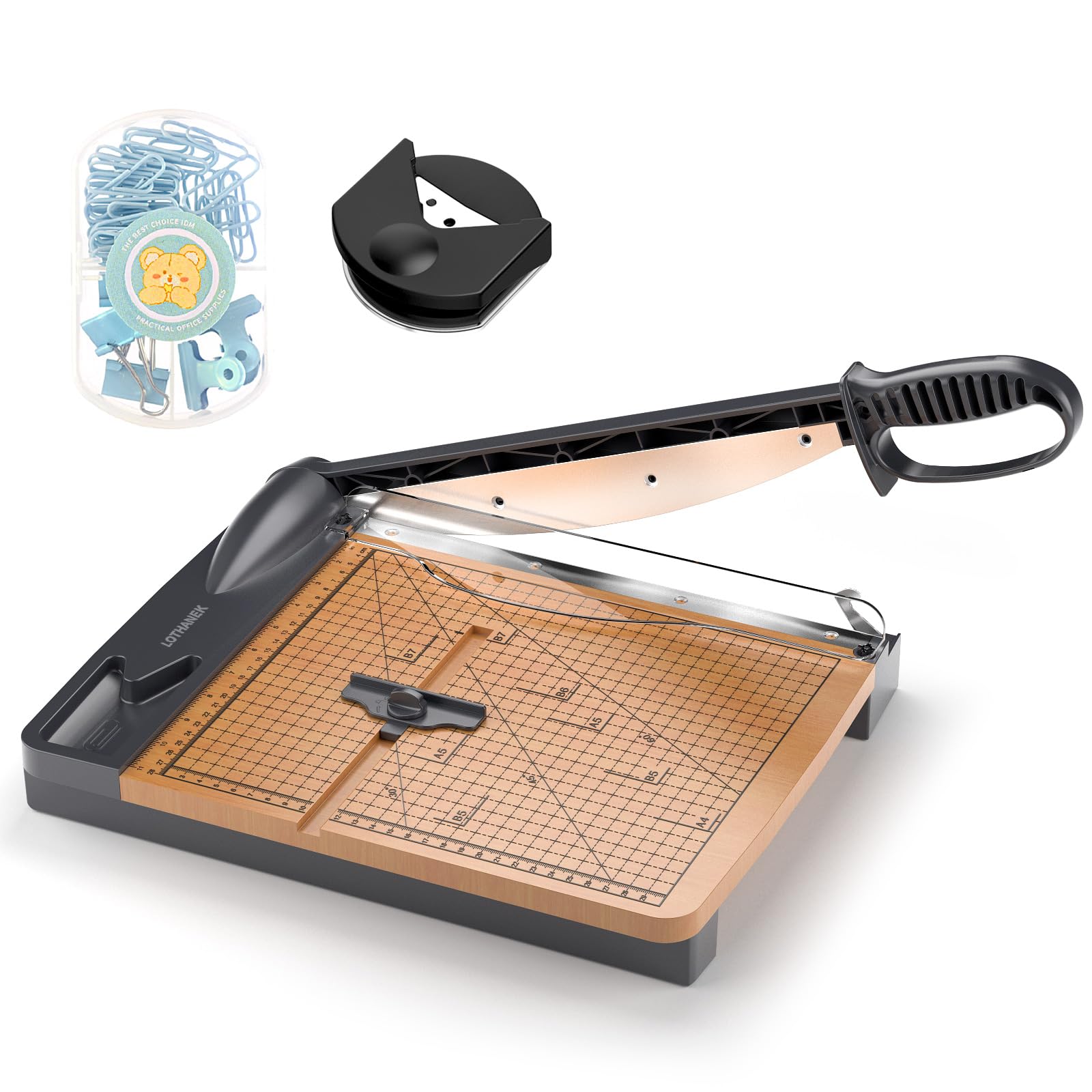 12 Inch Wood Guillotine Paper Cutter, Heavy Duty Paper Trimmer with 32 ...